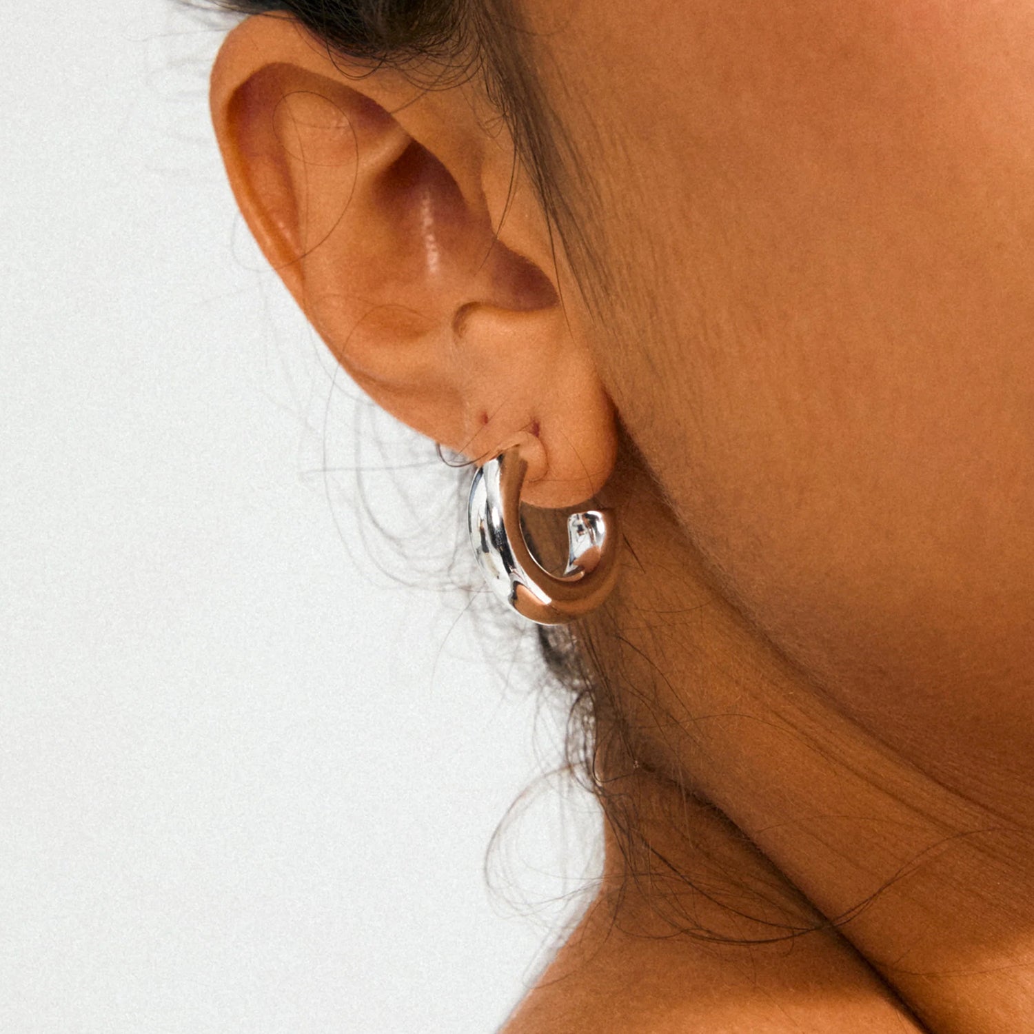 Pilgrim Phase Small Hoop Earrings, Silver - McElhinneys