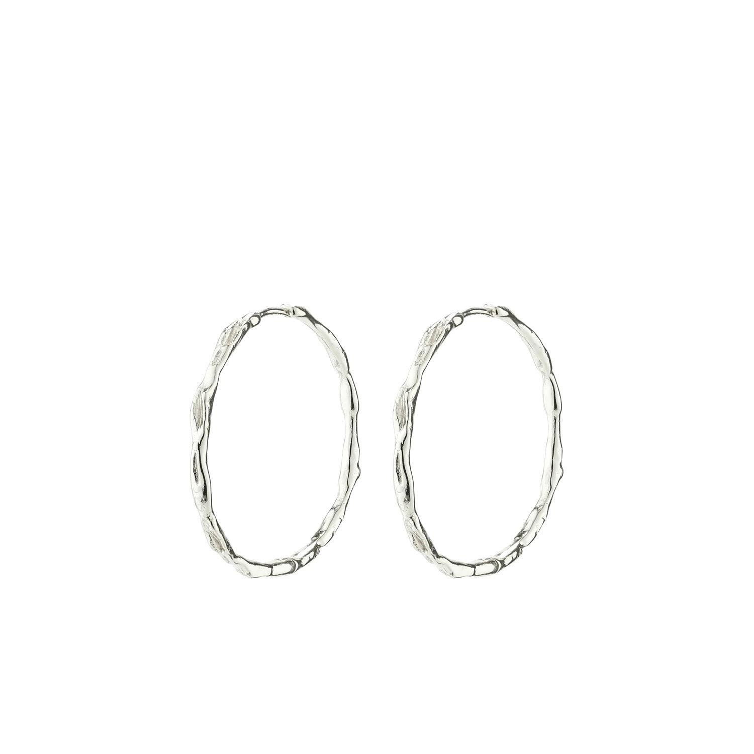 Pilgrim Sun Large Hoop Earrings, Silver - McElhinneys
