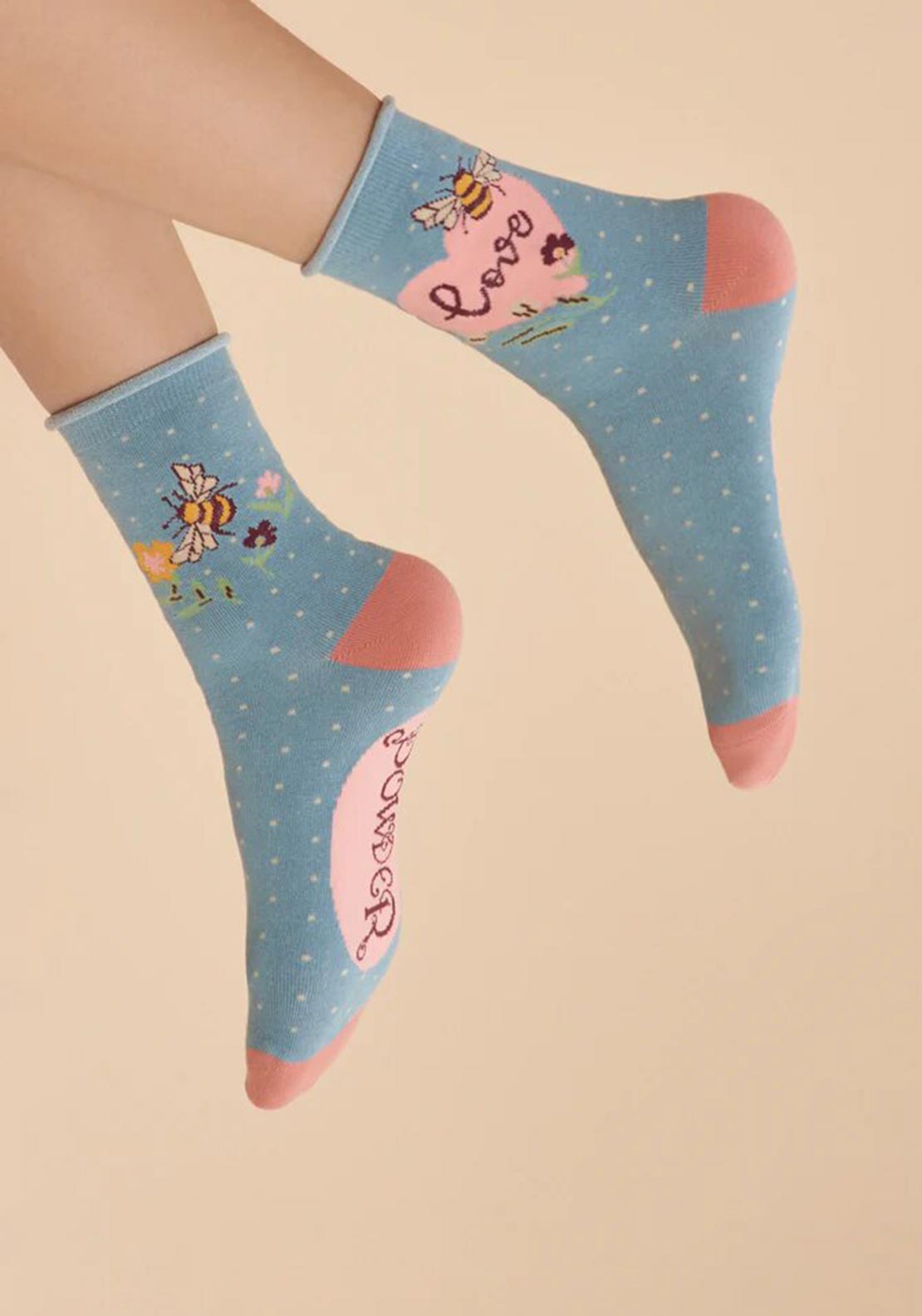 Powder Love Bumblebee Ankle Socks, Aqua - McElhinneys