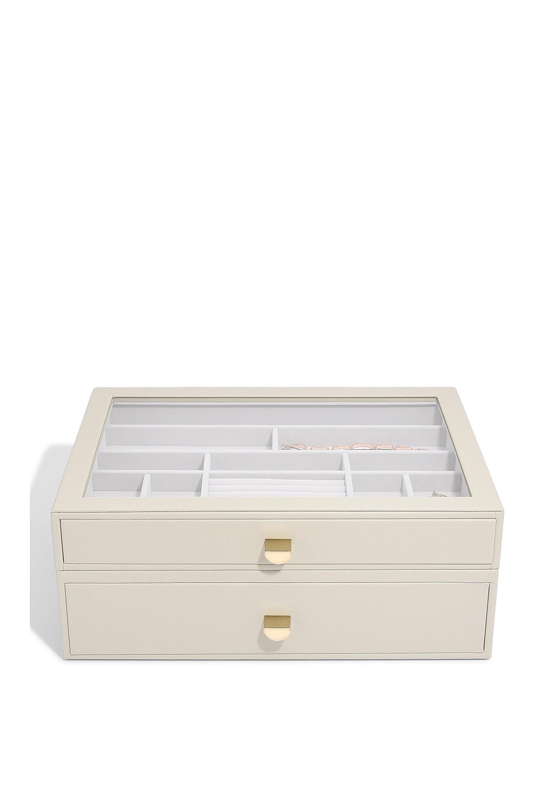 Stackers Large 2 Layer Jewellery Box, Oatmeal - McElhinneys