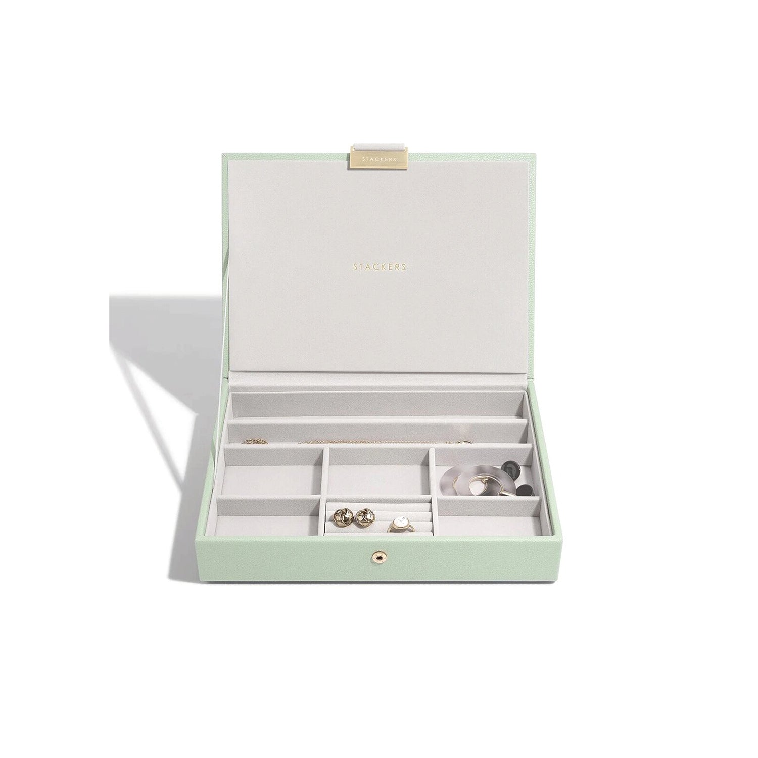 Stackers Medium Jewellery Box Lid, Sage Green - McElhinneys