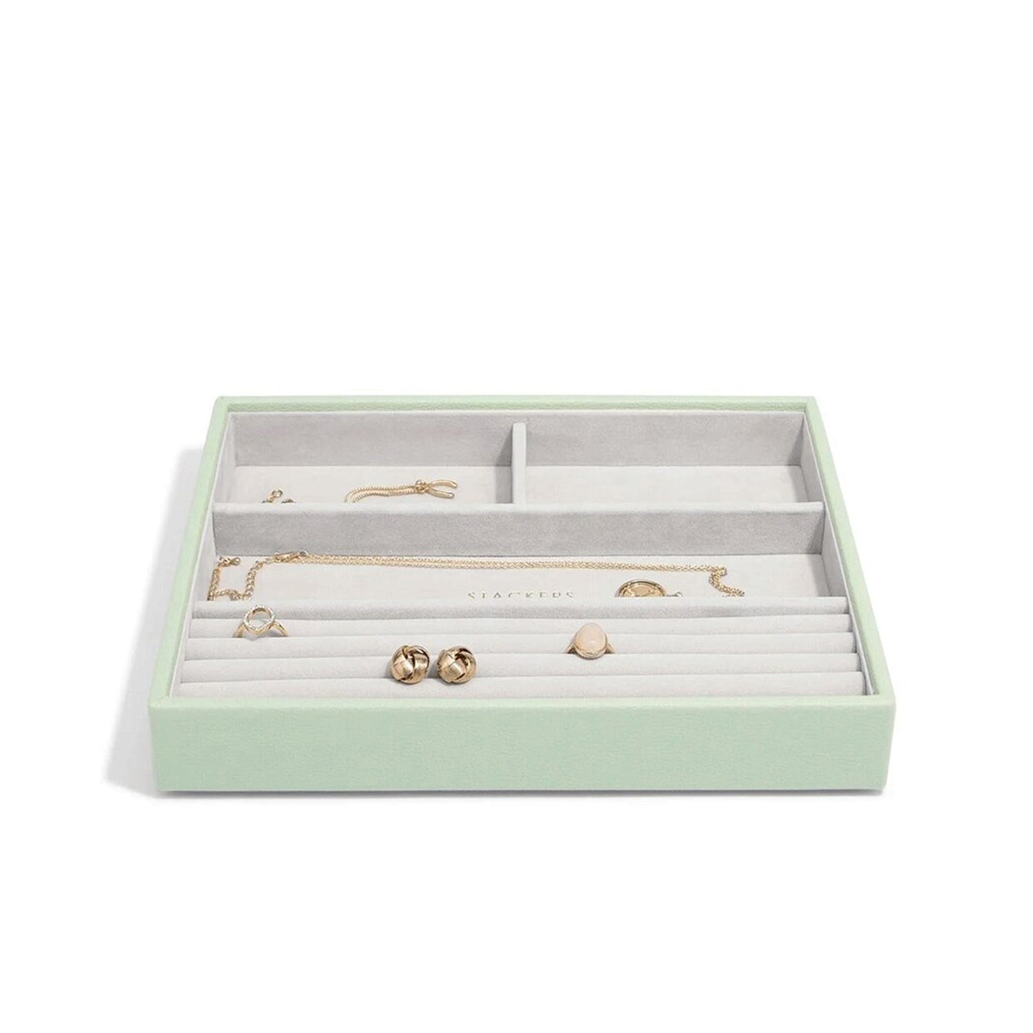 Stackers Medium Ring & Bracelet Layer, Sage Green - McElhinneys