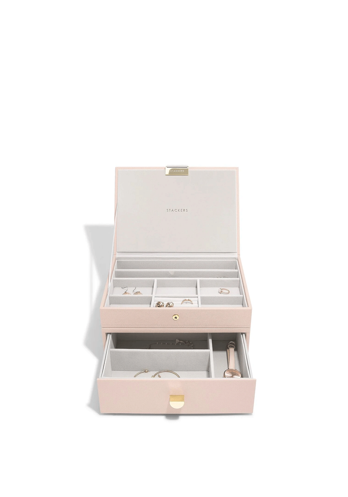 Stackers Medium Set of 2 Jewellery Box, Blush - McElhinneys