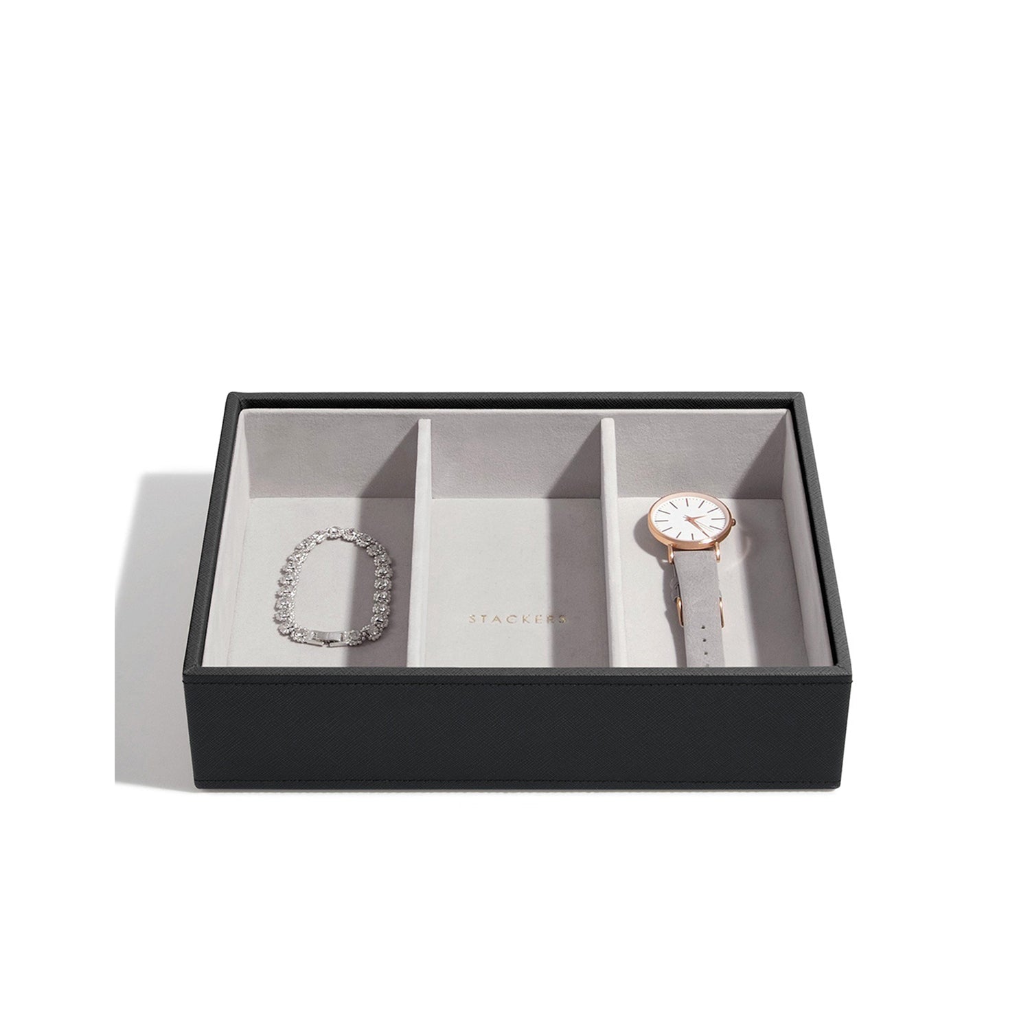 Stackers Medium Watch Accessory Layer, Black - McElhinneys