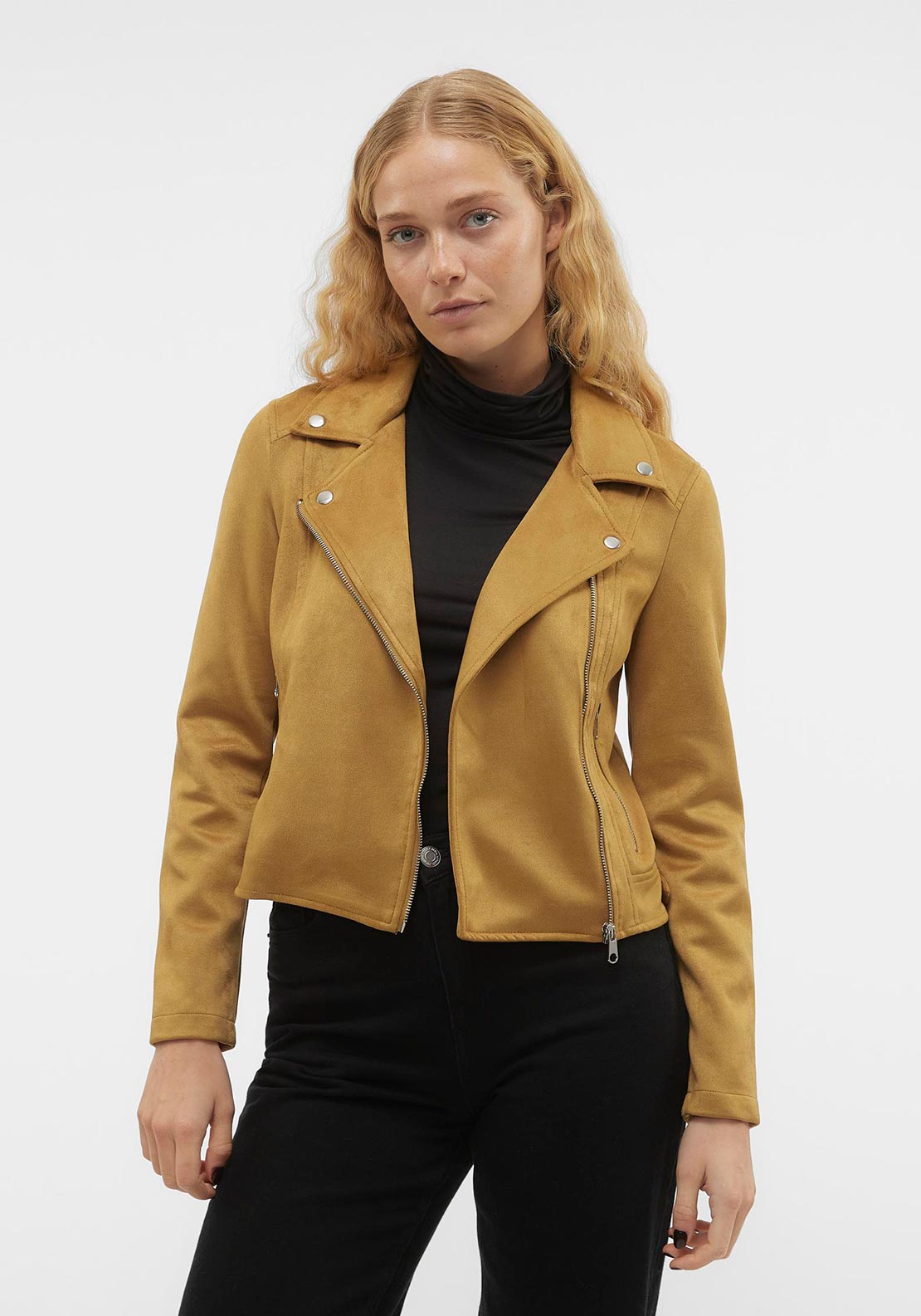 Vero Moda Jose Faux Suede Short Jacket, Bistre - McElhinneys