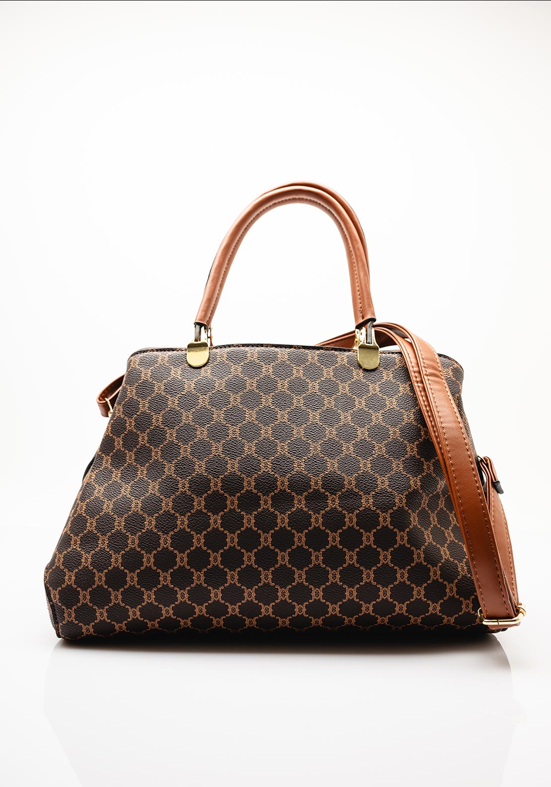 Zen Collection Honeycomb Print Grab Bag, Brown - McElhinneys