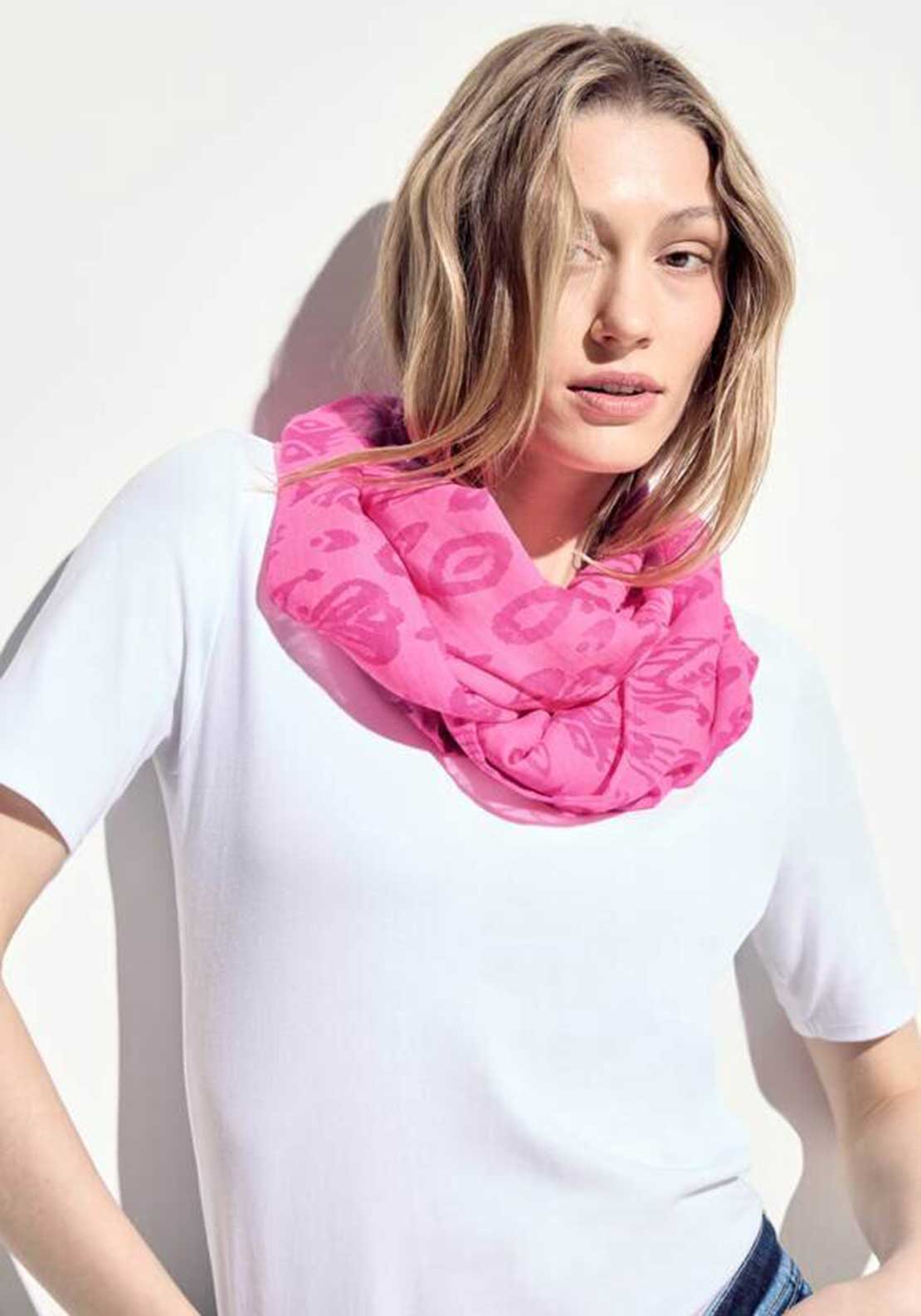 Cecil Paisley Inspired Printed Loop Scarf, Bloomy Pink - McElhinneys
