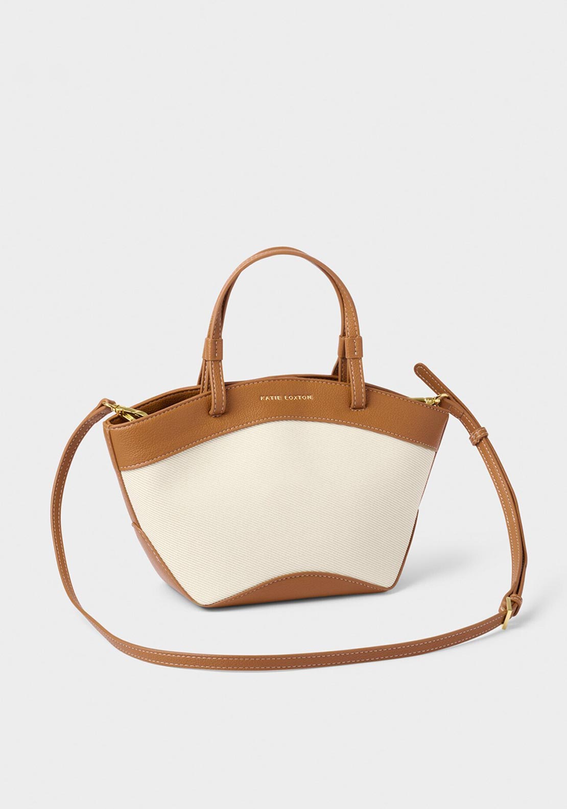Katie Loxton Siena Canvas Mini Tote Bag, Cognac - McElhinneys