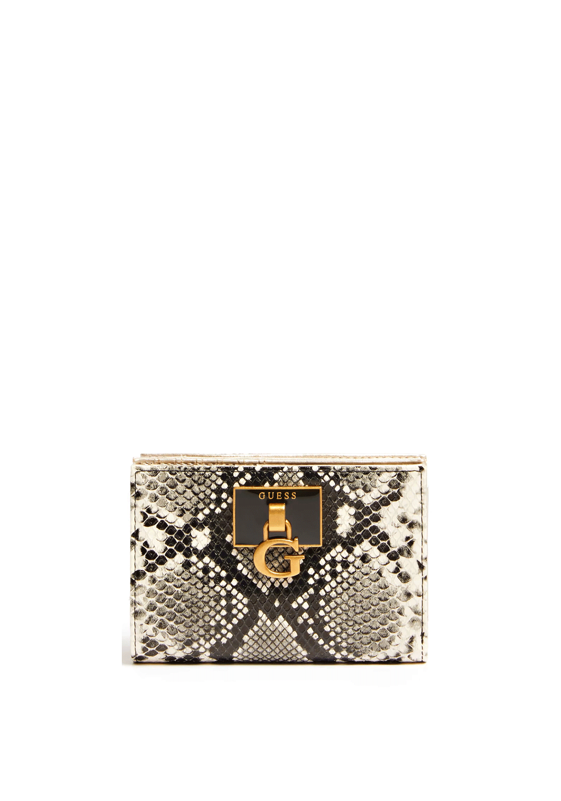 Guess Stephi Python Print Mini Wallet, Black Multi - McElhinneys