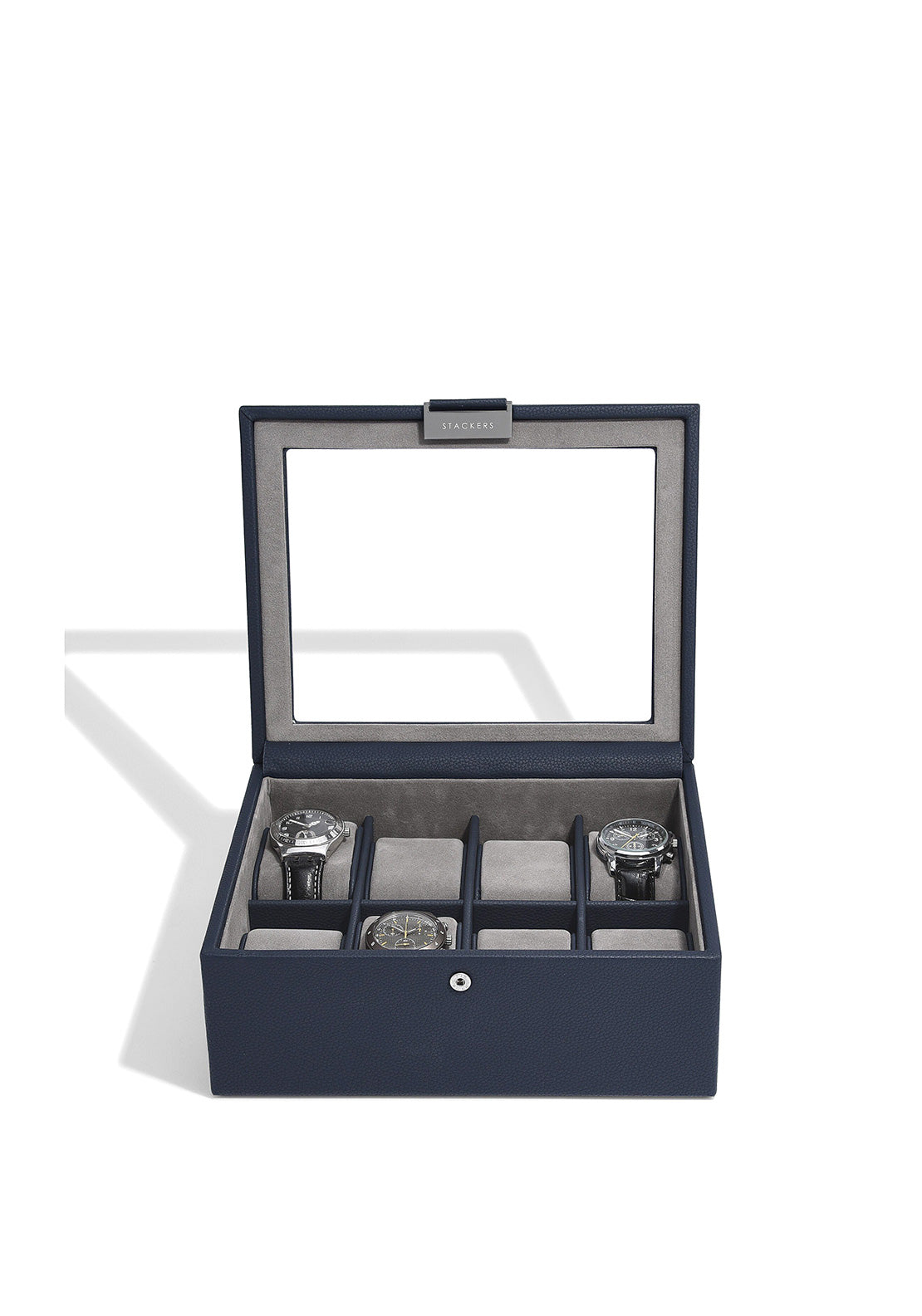 Stackers 8 Piece Watch Box, Navy - McElhinneys