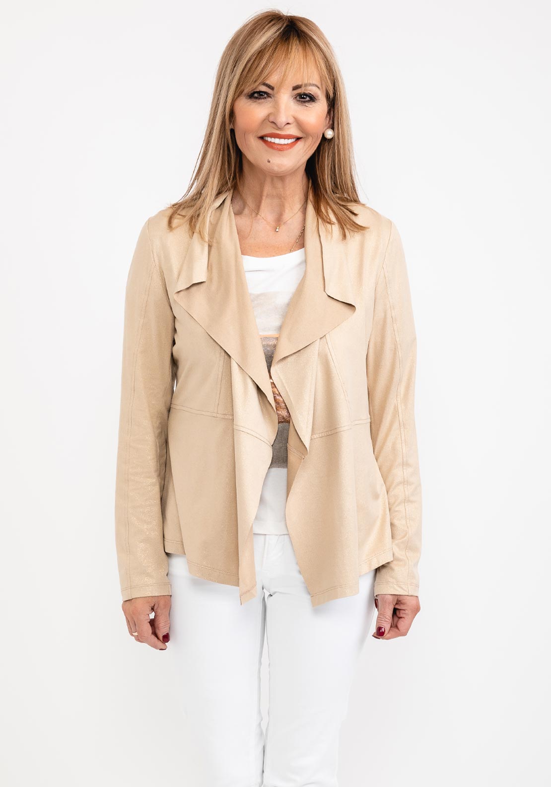 Eva Kayan Waterfall Shimmer Jacket, Gold - McElhinneys