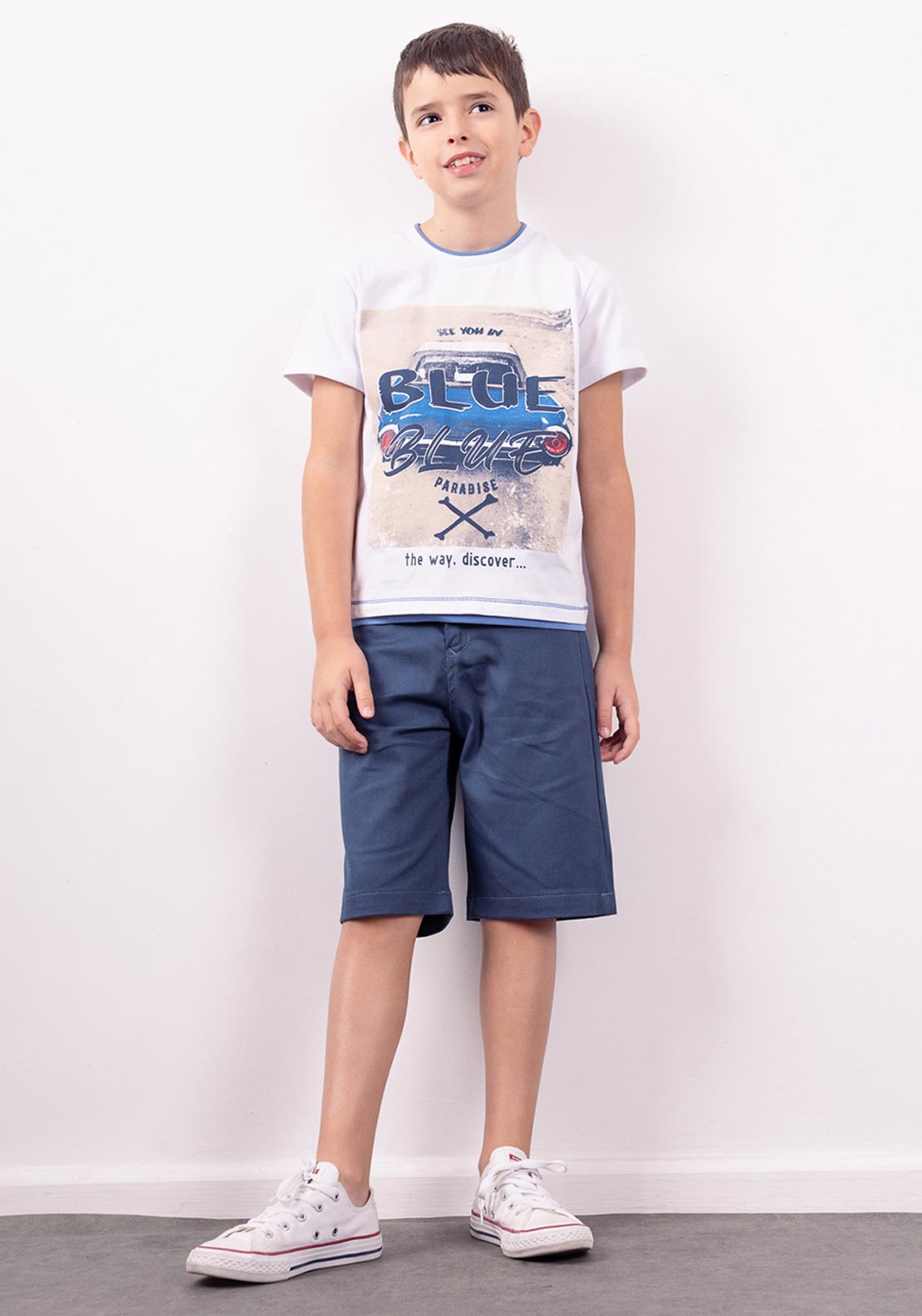 Hashtag Boy Paradise Tee and Short Set, Blue - McElhinneys