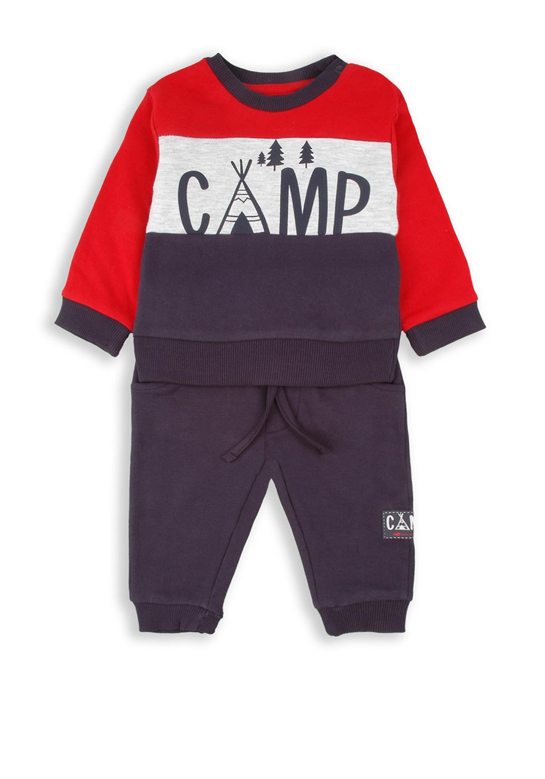 Babybol Baby Boy Two Piece Camp Tracksuit, Navy Multi - McElhinneys