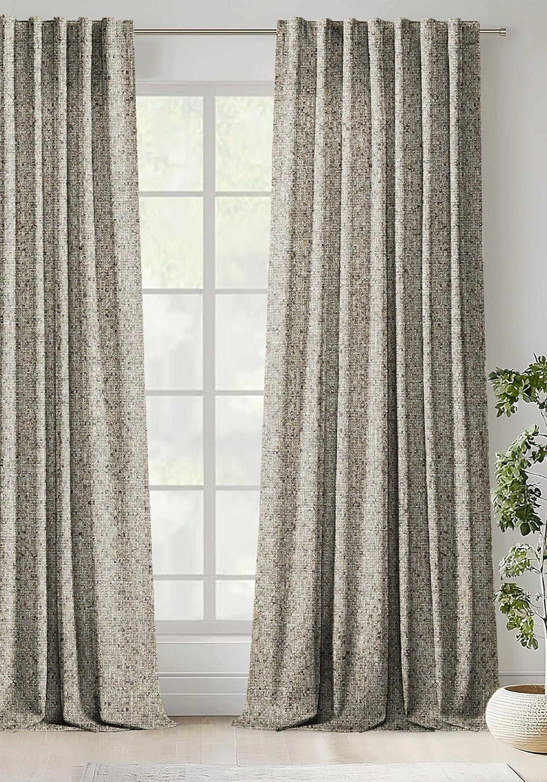 Scatter Box Caden Boucle Eyelet 90x90” Curtains, Cream & Green ...