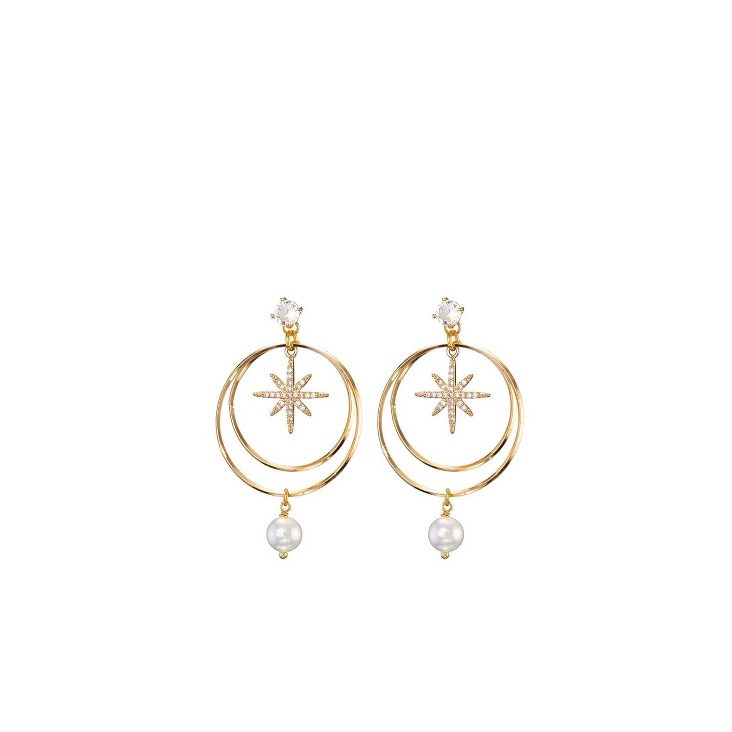 Angela D’Arcy Pearl Swirl Earrings, Gold - McElhinneys
