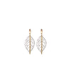 Angela D’Arcy Silver Leaf CZ Spike Earrings, Gold - McElhinneys