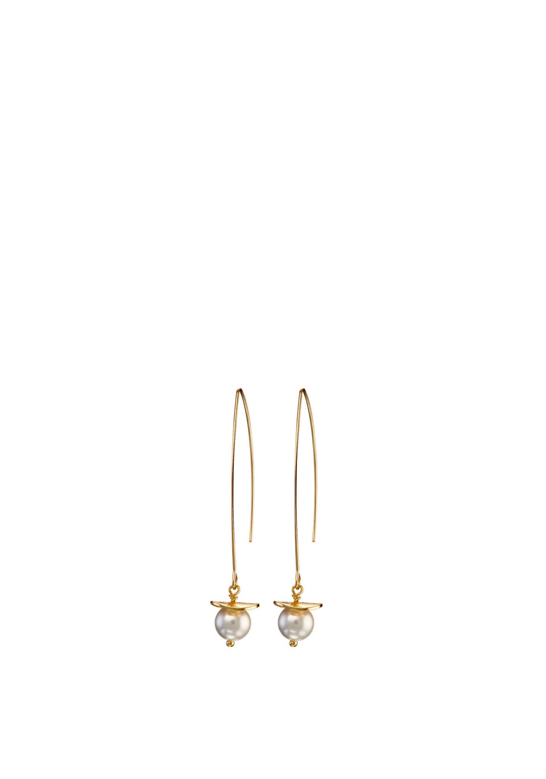 Angela D’Arcy Pearl Drop Hook Earrings, Gold - McElhinneys