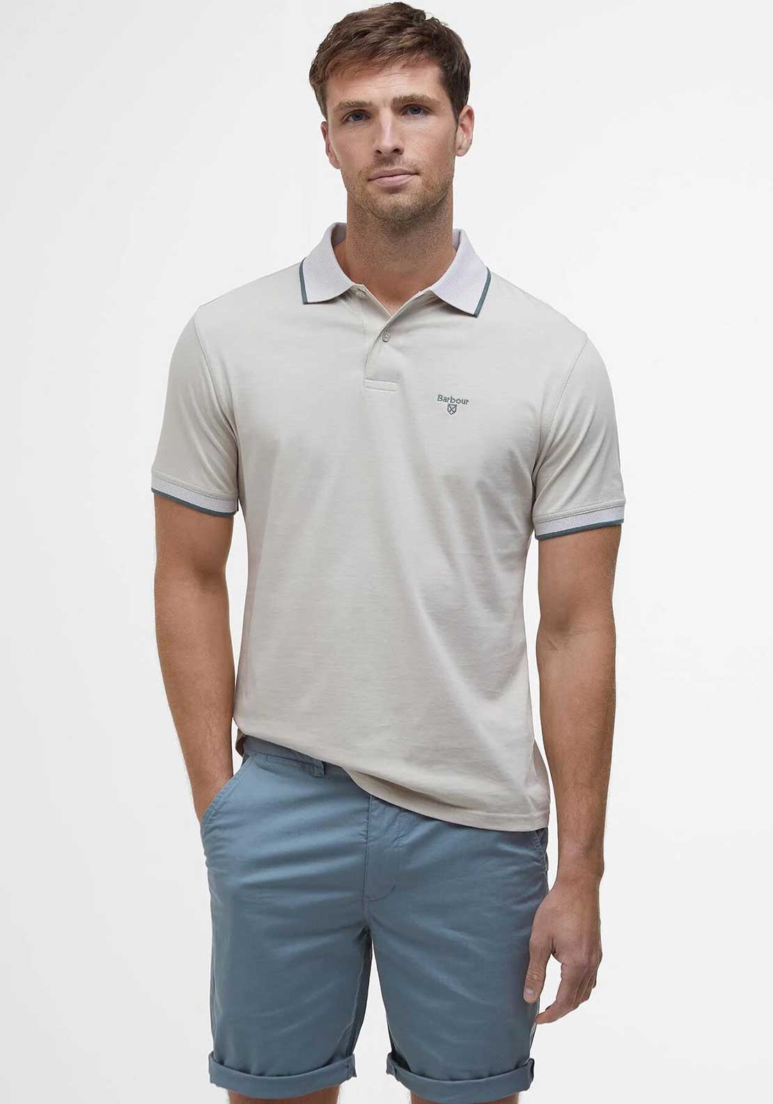 Barbour Cornsay Polo Shirt, Mist - McElhinneys