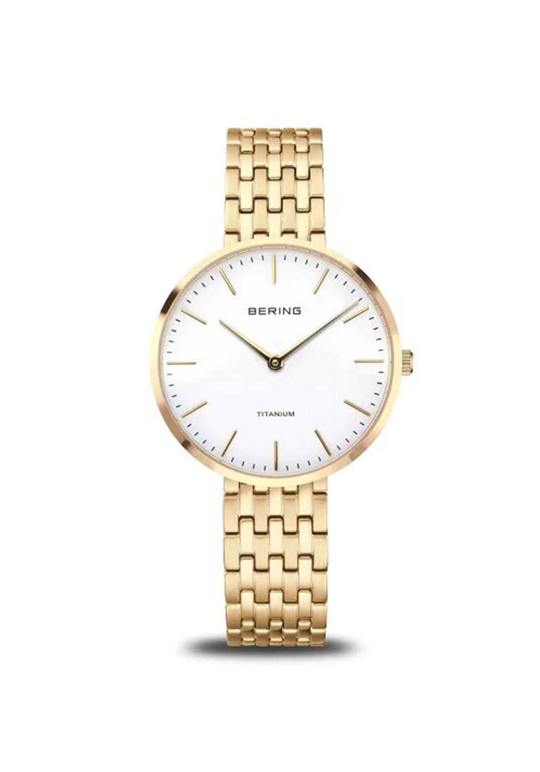 Bering Ladies Titanium Watch, Gold - McElhinneys