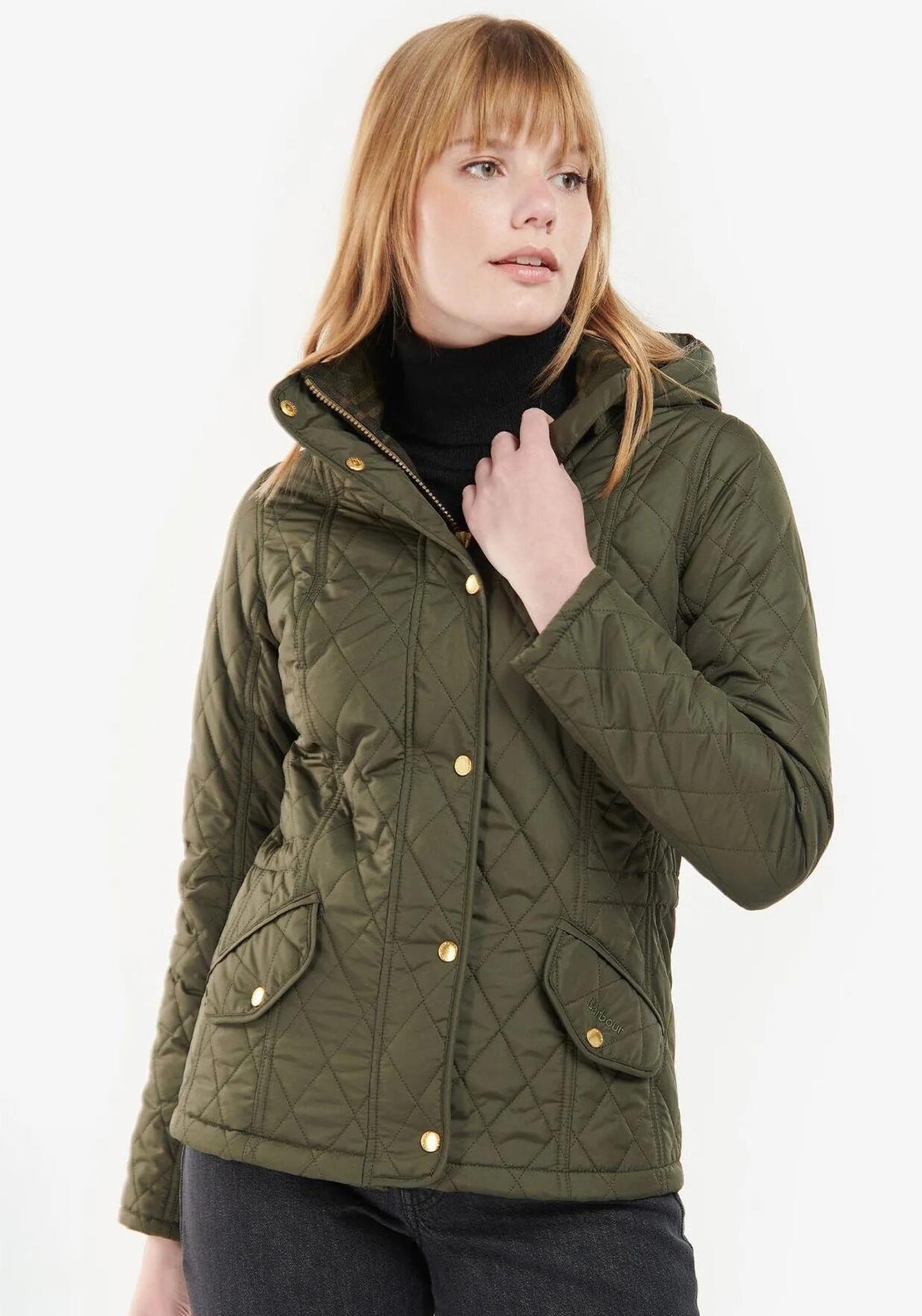 Barbour Womens Millfire Quilted Short Jacket, Green - McElhinneys