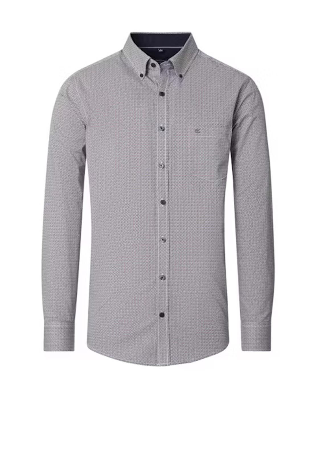 Casa Moda Diamond Print Shirt, Grey & Orange - McElhinneys