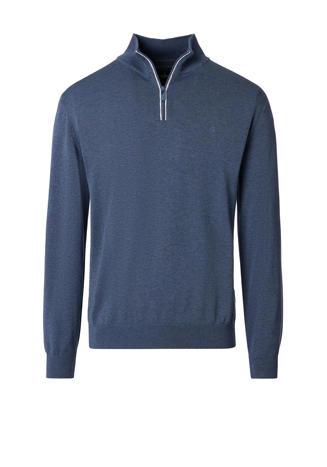 Casa Moda Quarter Zip Sweater, Chalk Blue - McElhinneys