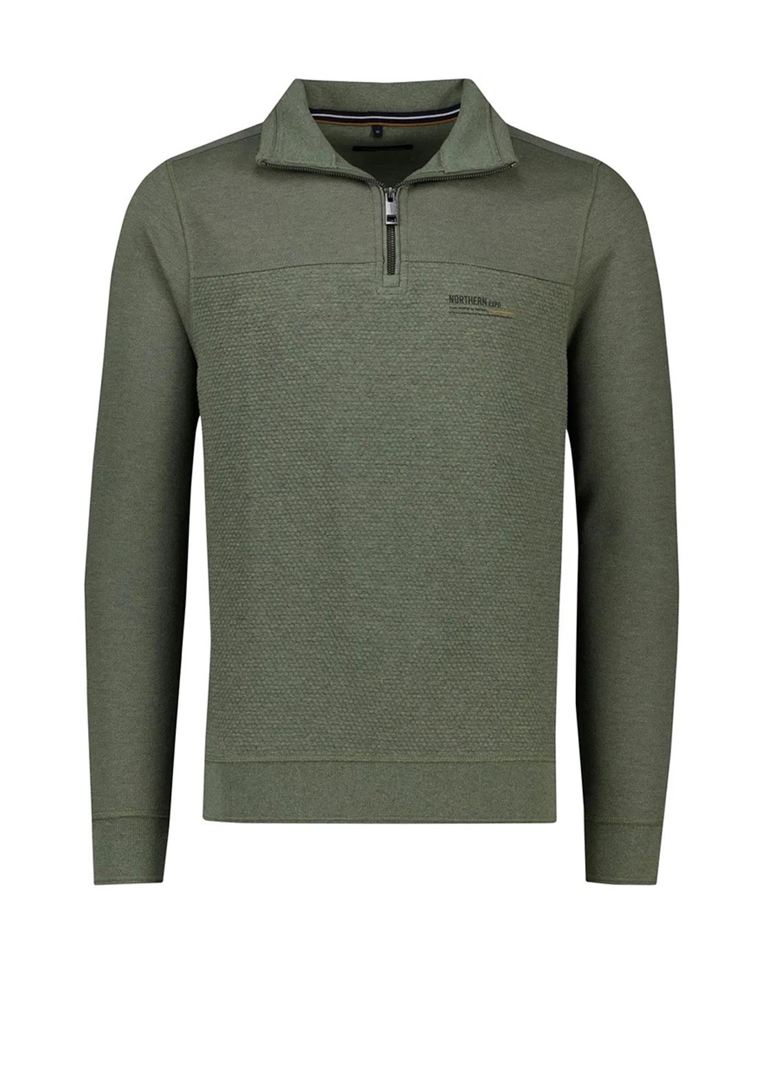 Casa Moda Quarter Zip Sweatshirt, Seagrass Green - McElhinneys