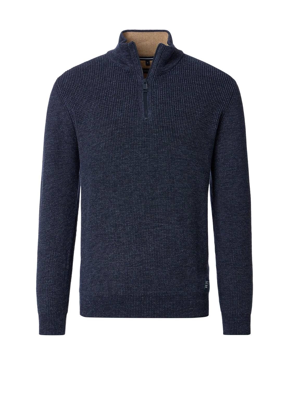 Casa Moda Waffle Knit Quarter Zip Jumper, Navy - McElhinneys