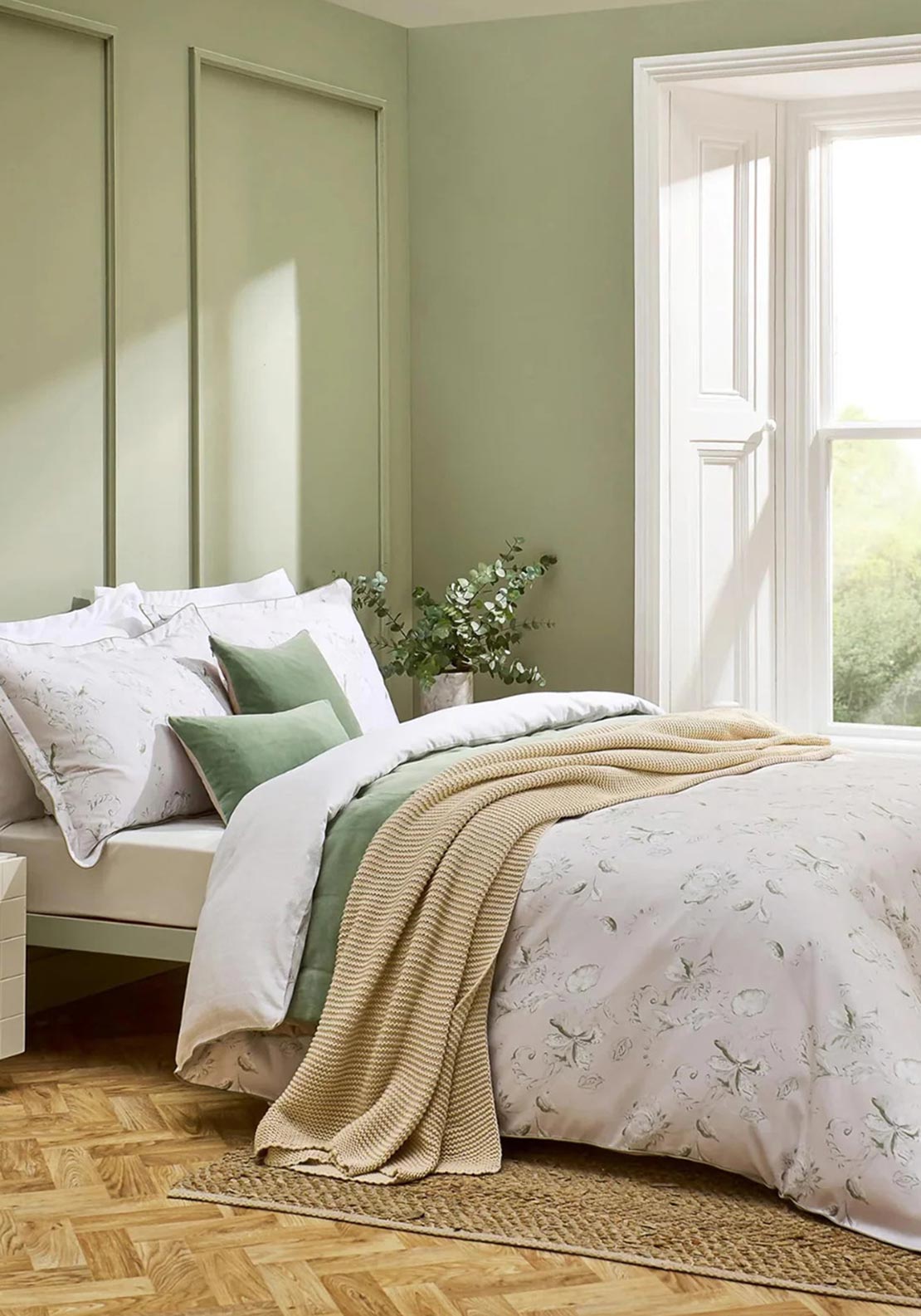 Christy Hatton Floral Duvet Cover Set, Cream & Sage - McElhinneys