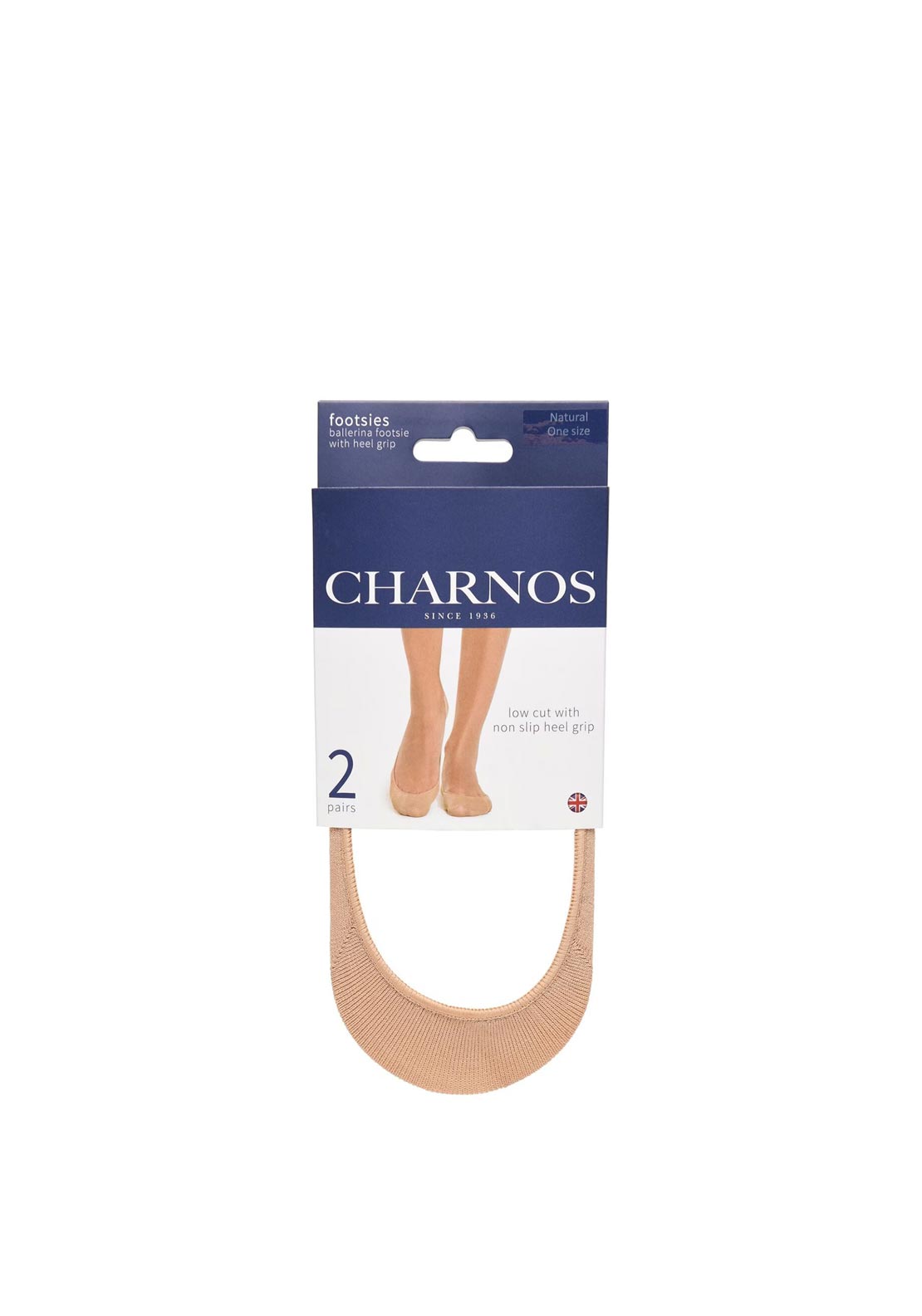 Charnos Ballerina Footsie with Heel Grip, Natural - McElhinneys