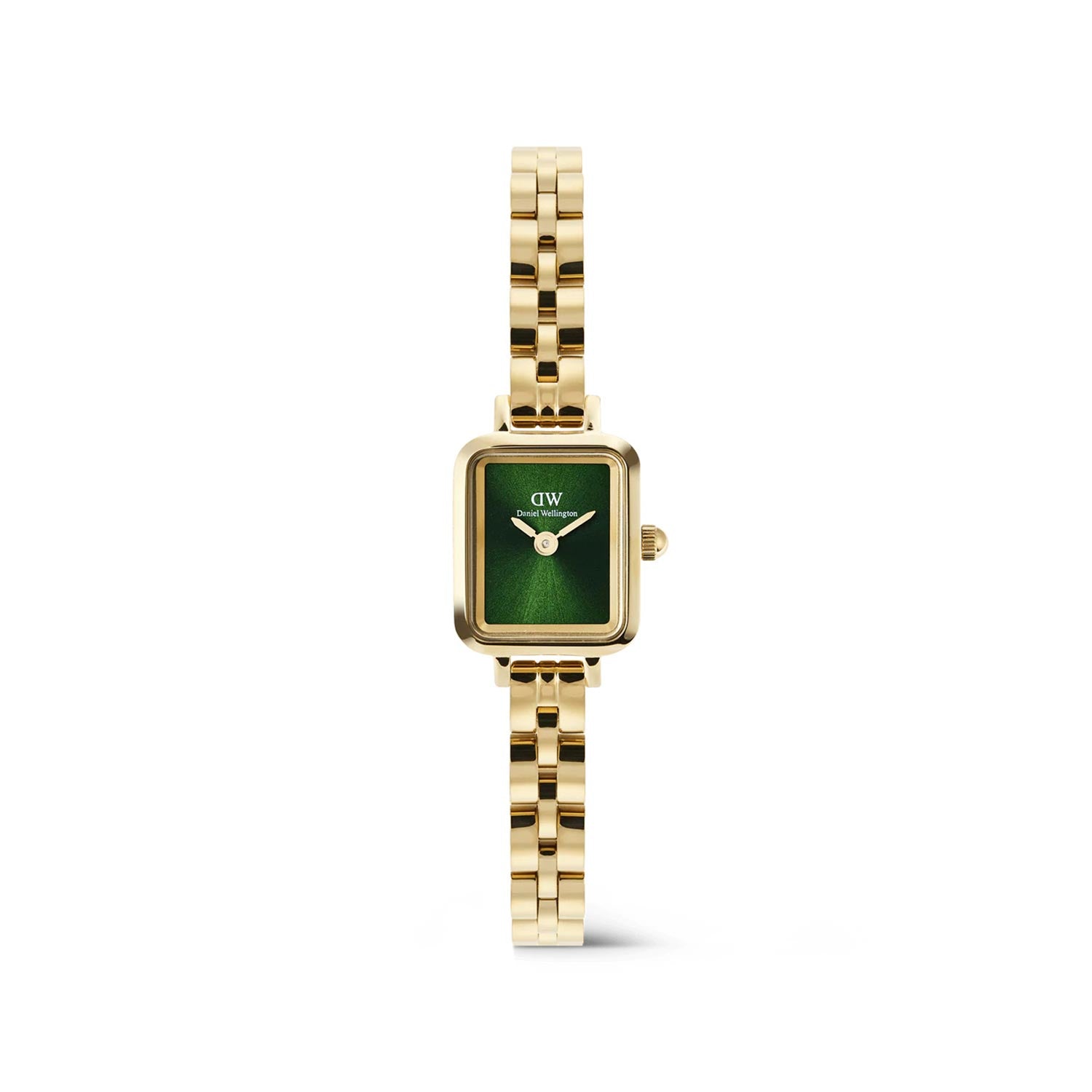 Daniel Wellington Quadro Mini Arch 3 Link Watch, Gold & Green - McElhinneys