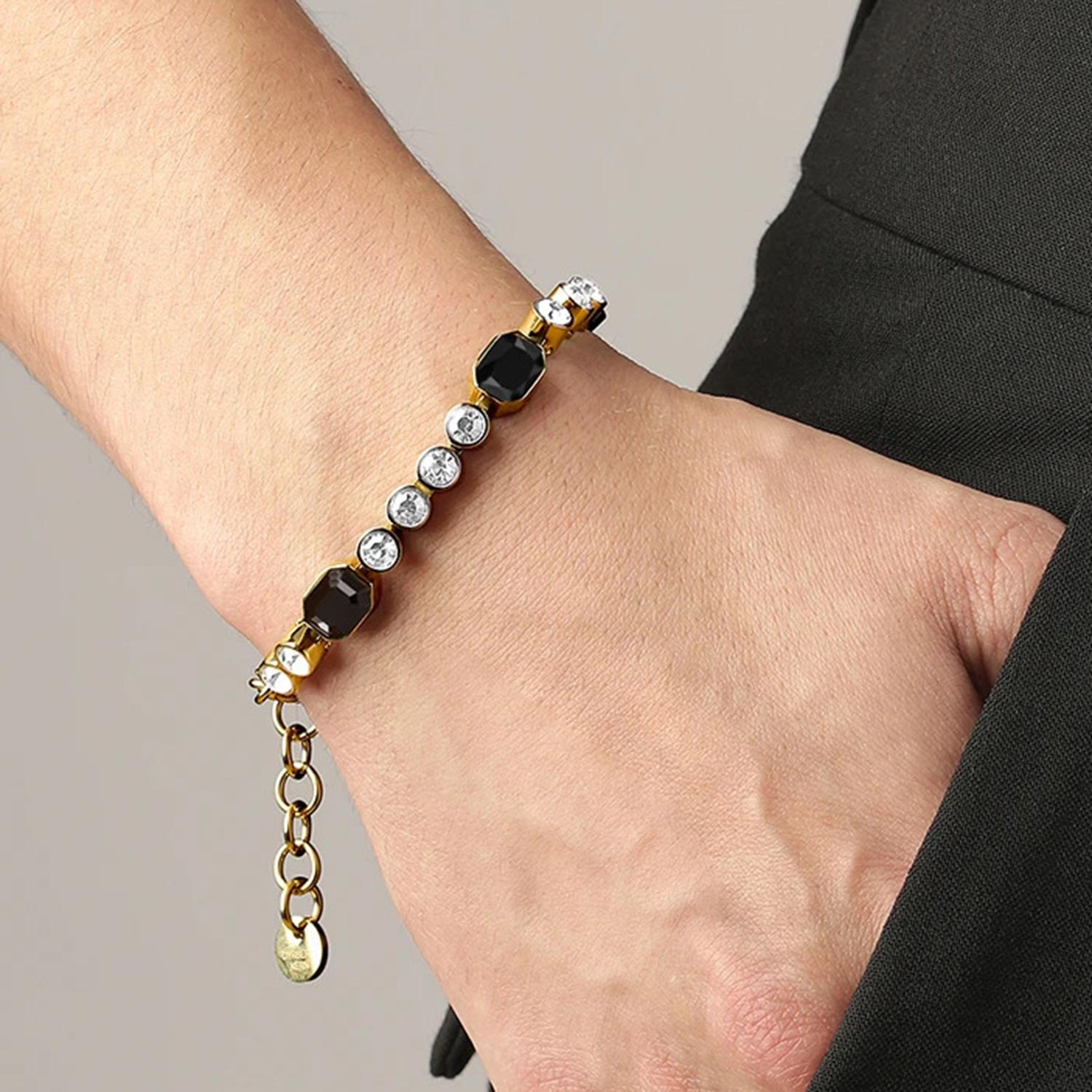Dyrberg Kern Grivna Bracelet, Gold & Black - McElhinneys