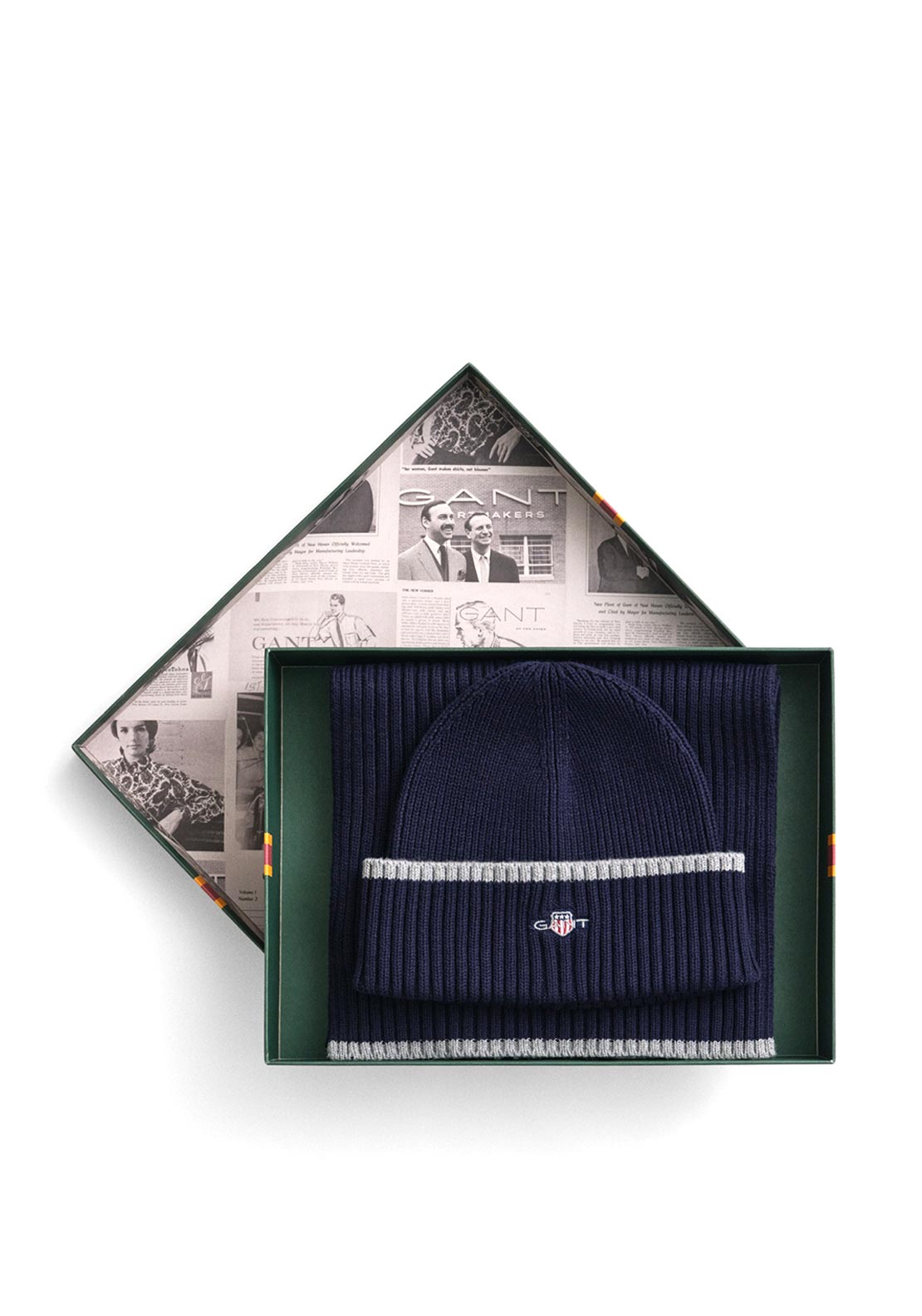 Gant Essential Hat & Scarf Gift Set, Navy - McElhinneys