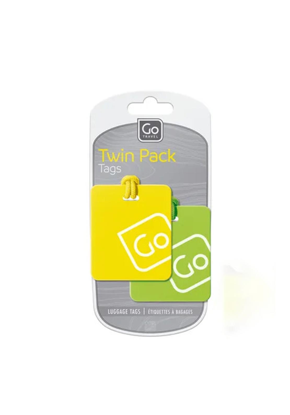 Go Travel Luggage Tags Twin Pack, Yellow & Green - McElhinneys