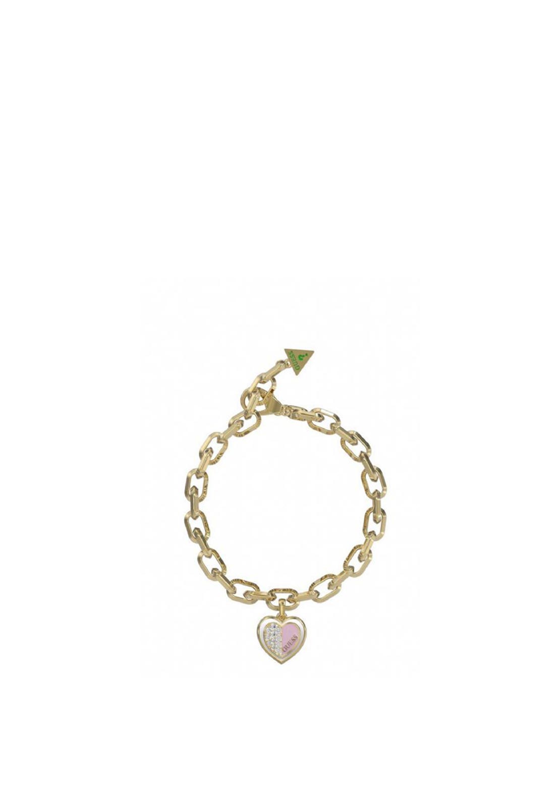 Guess Chunky Chain Heart Bracelet, Gold - McElhinneys