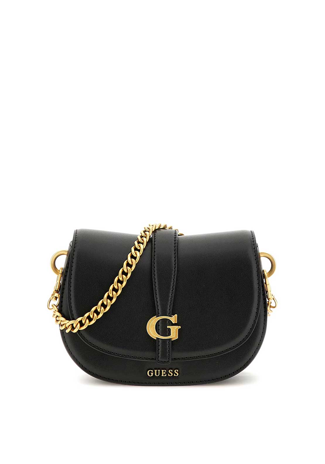 Guess Kuba Mini Saddle Crossbody Bag, Black - McElhinneys