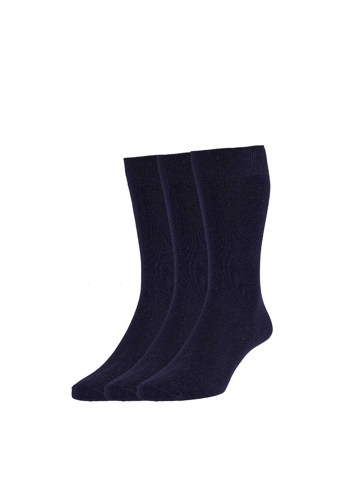 HJ Hall Executive Cotton Rich 3 Pack Socks, Navy - McElhinneys