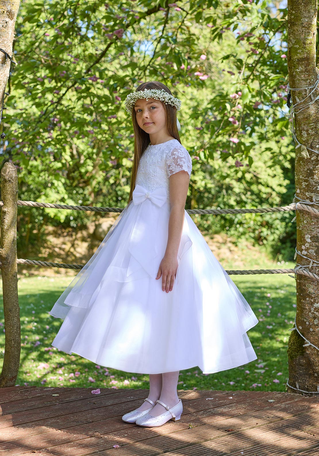 Isabella IS26324 Communion Dress, White - McElhinneys