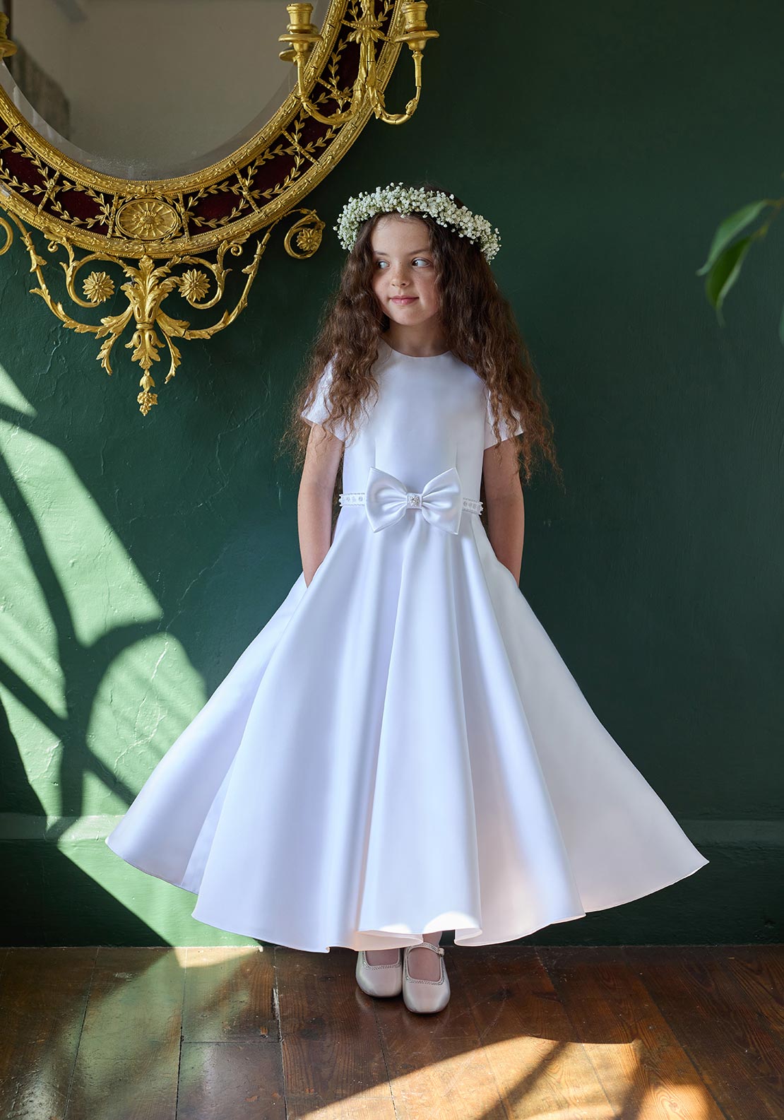 Isabella IS26344 Communion Dress, White - McElhinneys