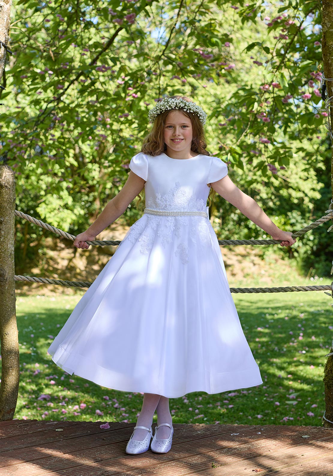 Isabella IS26370 Communion Dress, White - McElhinneys