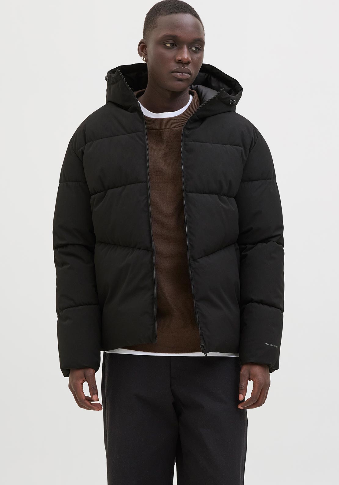Jack & Jones Global Puffer Jacket, Black - McElhinneys