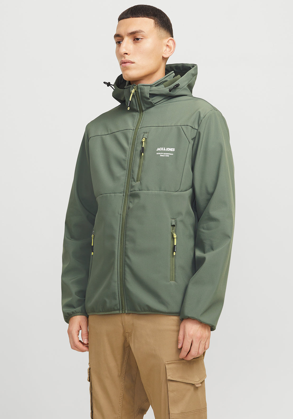 Jack & Jones Theo Softshell Jacket, Agave Green - McElhinneys