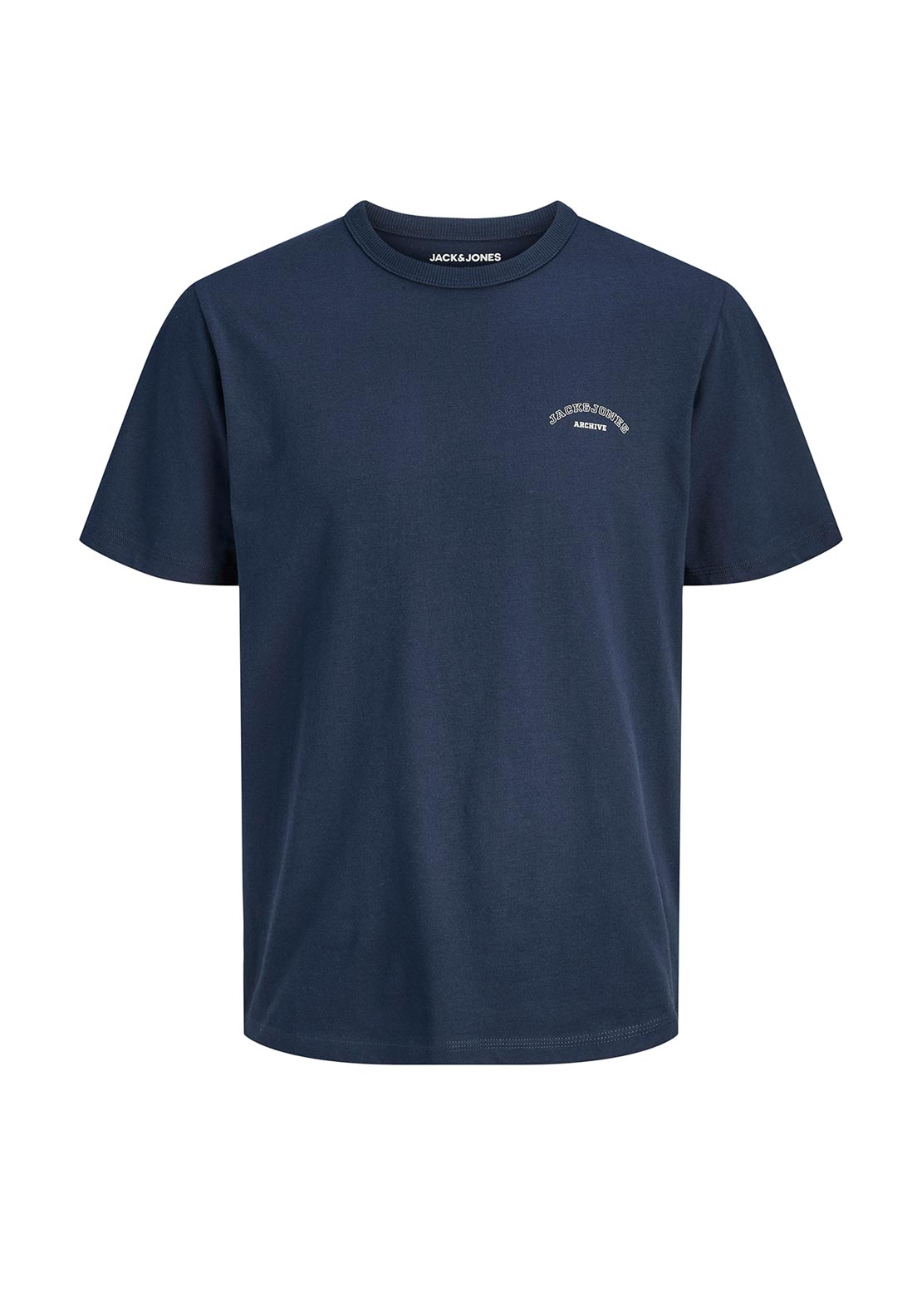 Jack & Jones Boys College Logo Short Sleeve Tee, Navy - McElhinneys
