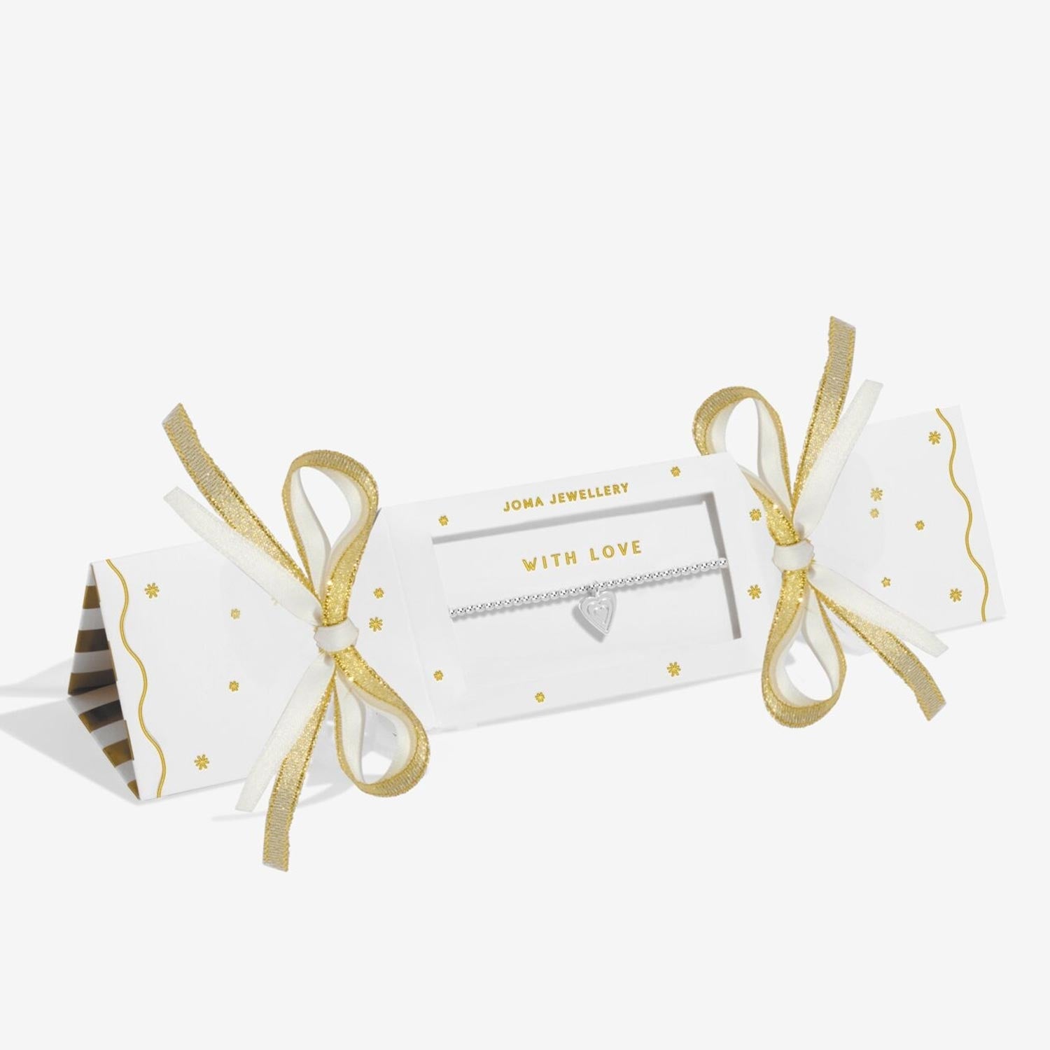 Joma Jewellery Christmas Cracker With Love Bracelet, Silver - McElhinneys