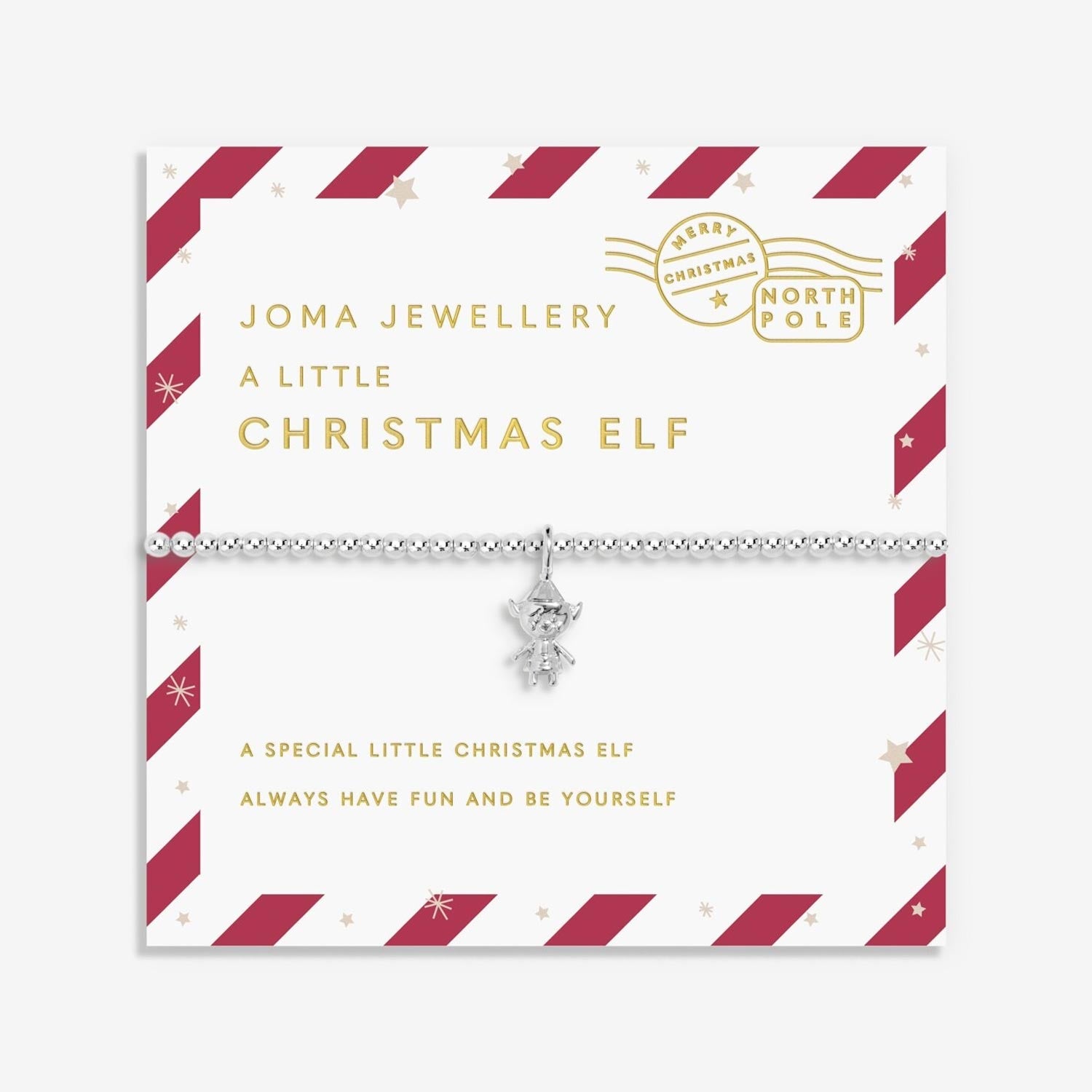 Joma Jewellery Kids’ Christmas Elf Bracelet, Silver - McElhinneys