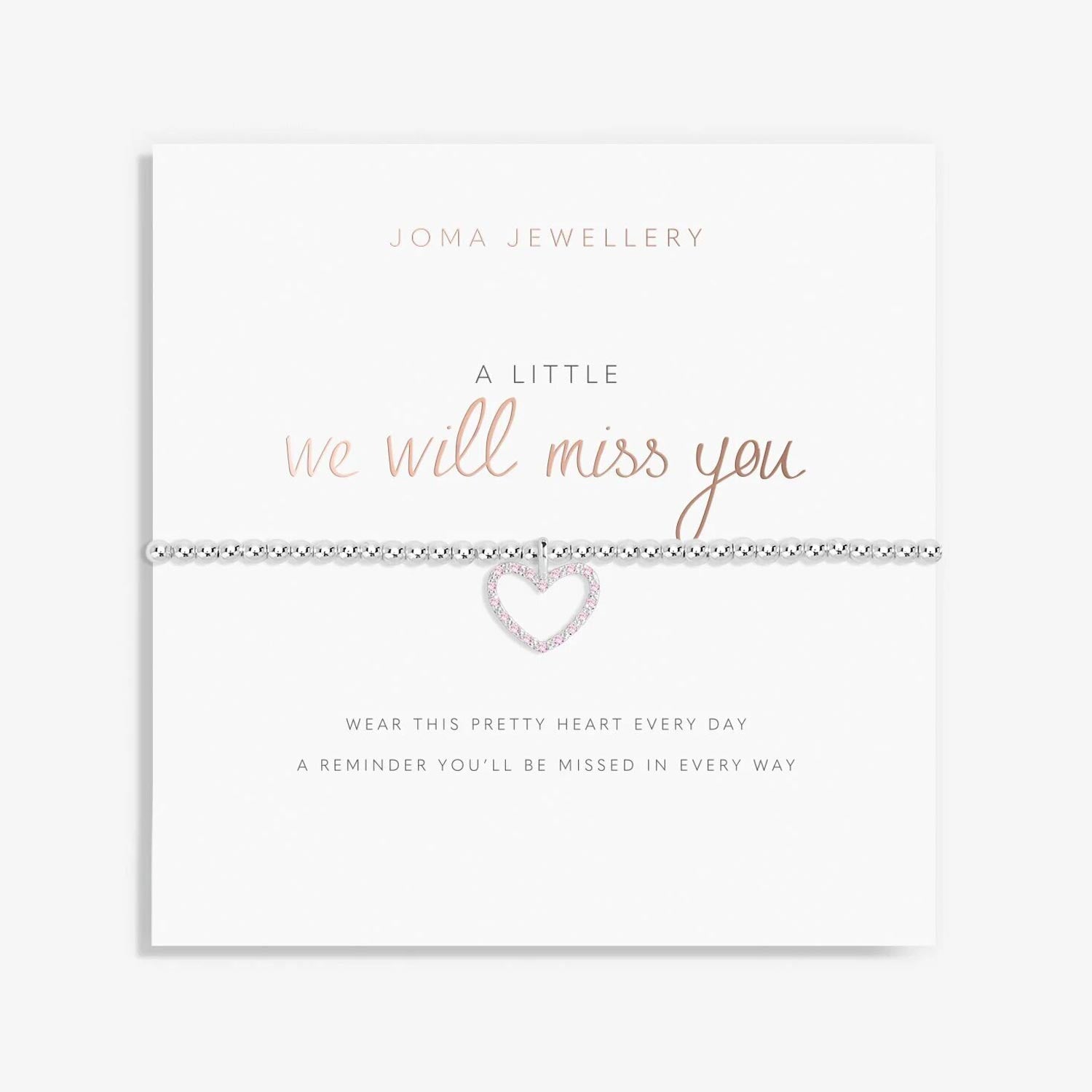Joma Jewellery We Will Miss You Bracelet, Silver - McElhinneys