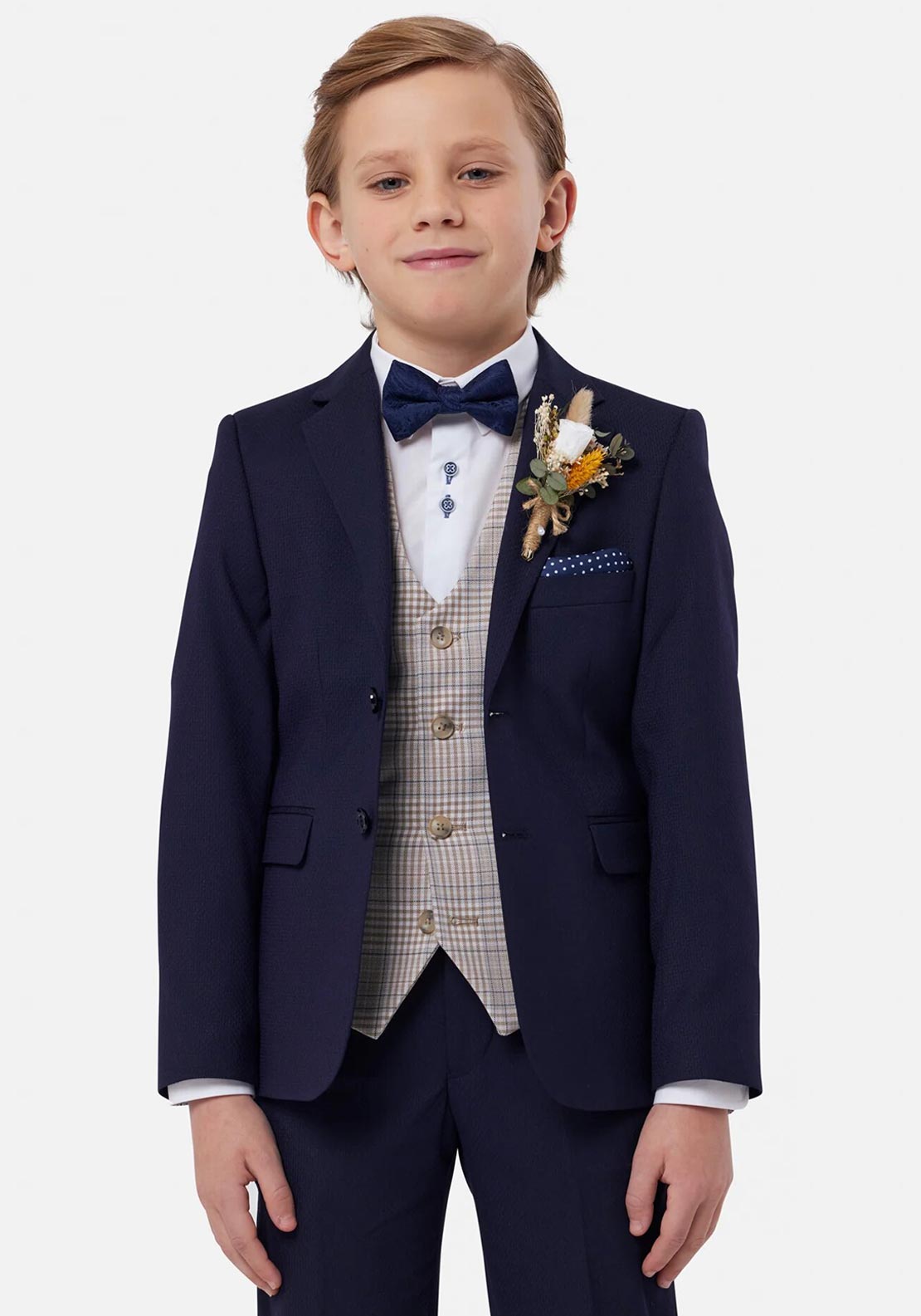 Benetti Boys Peter Three Piece Suit, Petrol Blue - McElhinneys