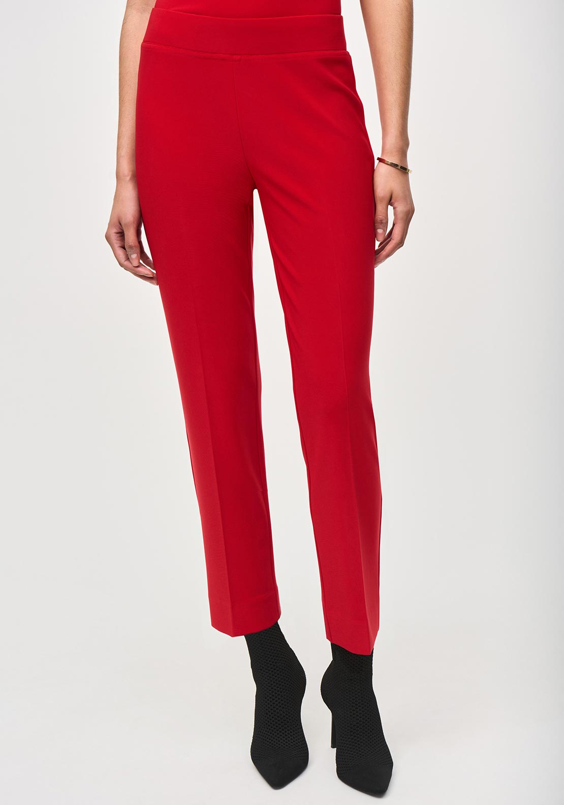 Joseph Ribkoff Contour Waistband Straight Leg Trousers, Red - McElhinneys