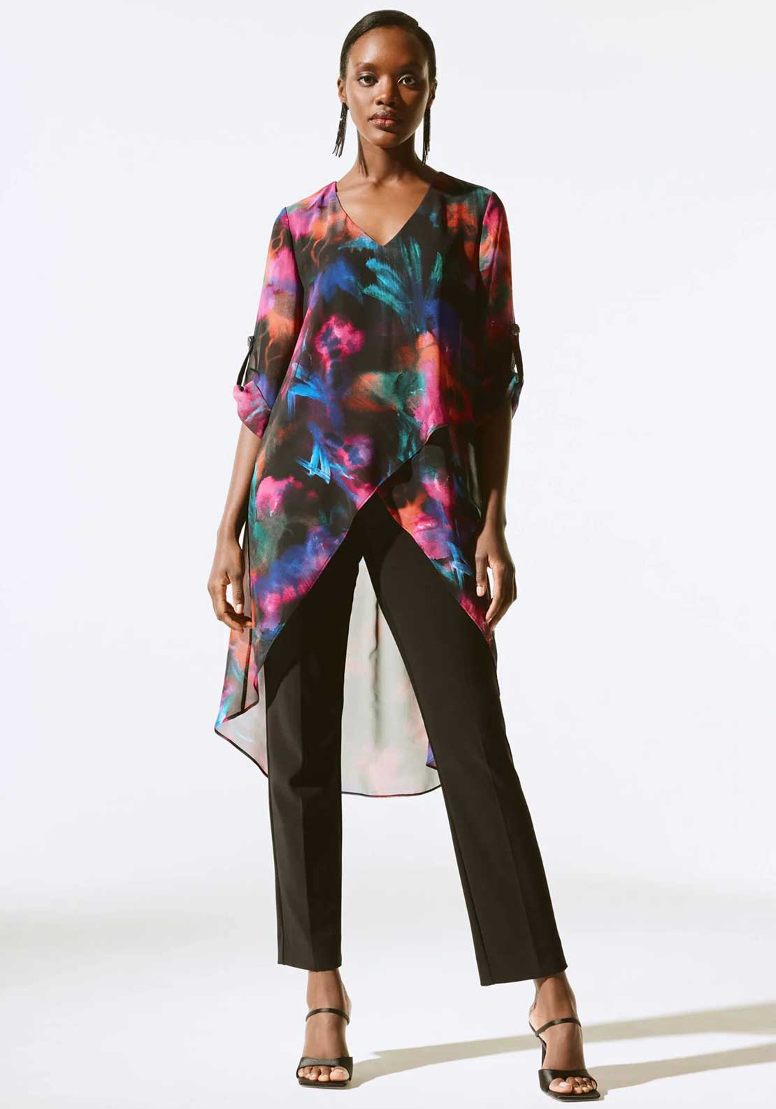 Joseph Ribkoff Wrap Tunic Top, Multi - McElhinneys