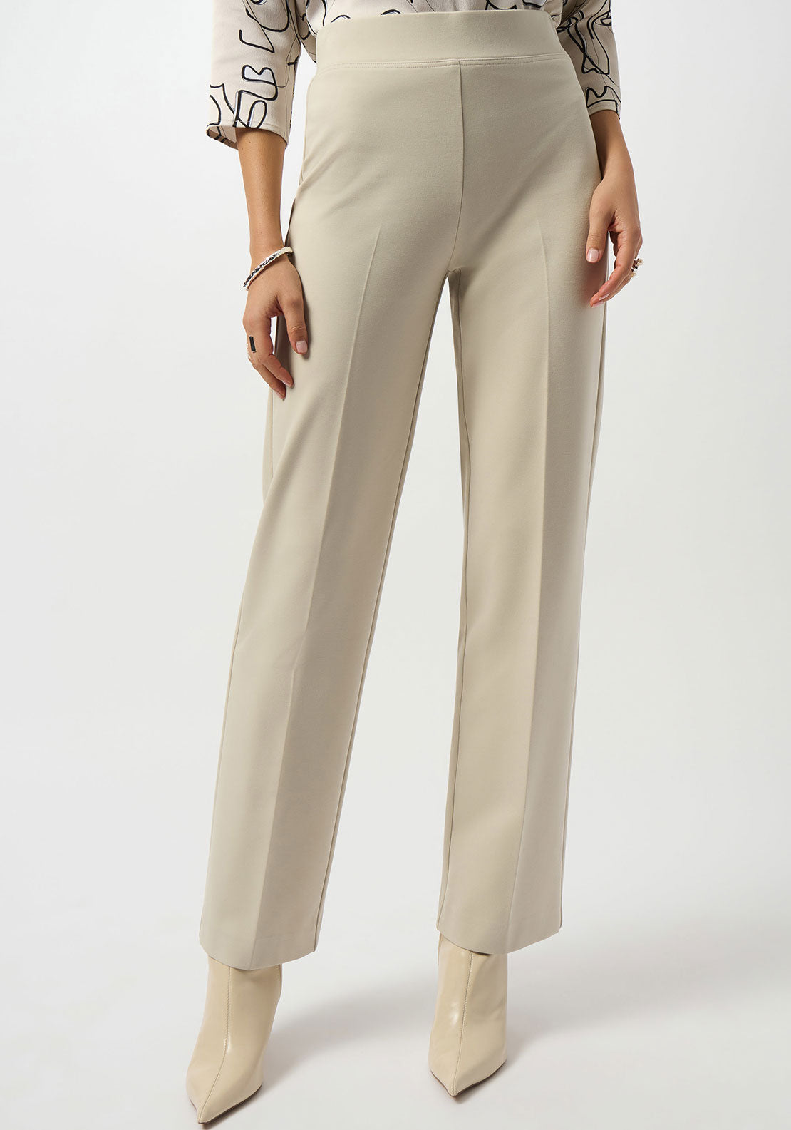 Joseph Ribkoff Heavy Jersey Wide Leg Trousers, Neutral - McElhinneys